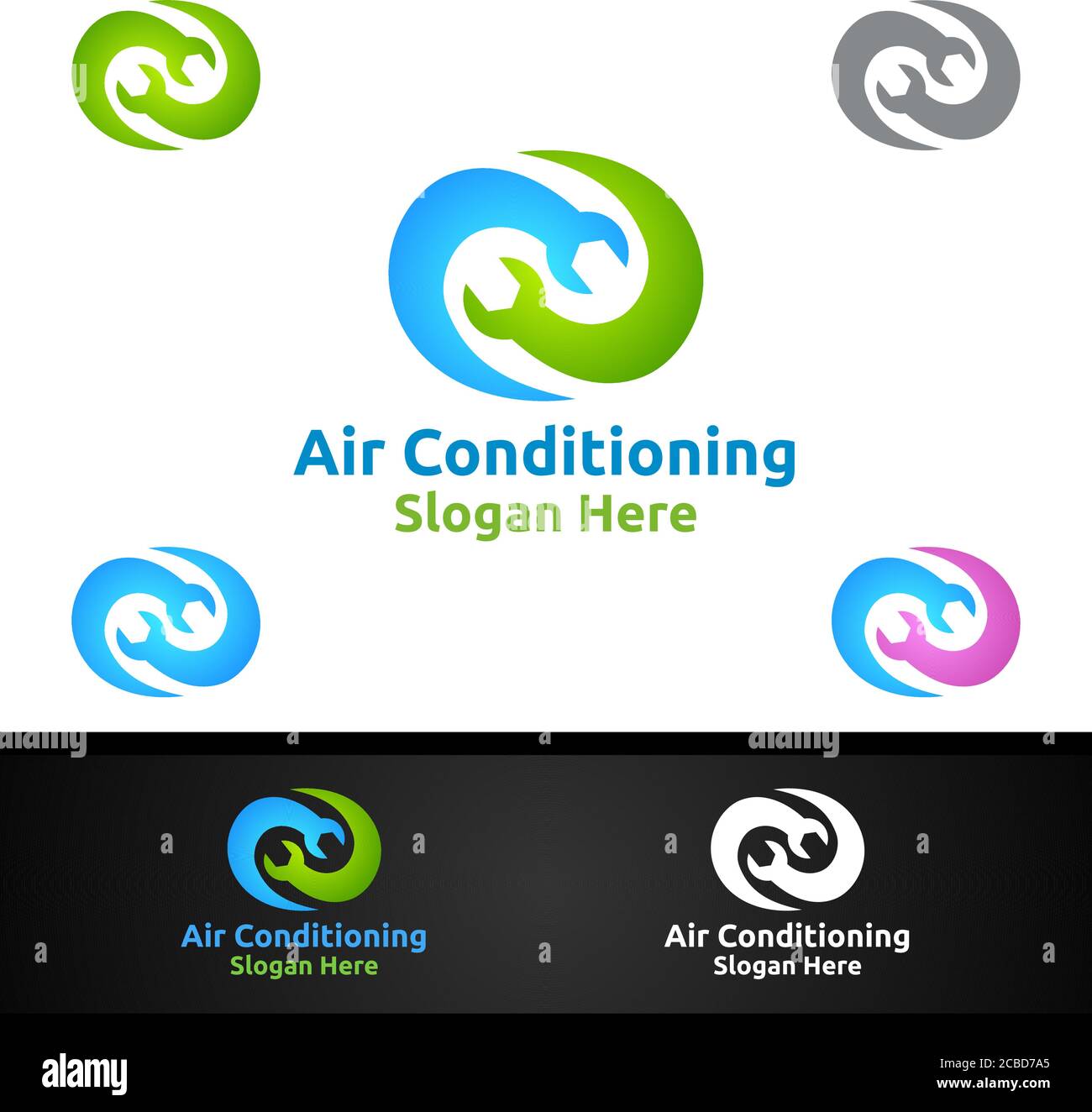 Snow Air Conditioning and Heating Services Logo Design Stock Vector ...