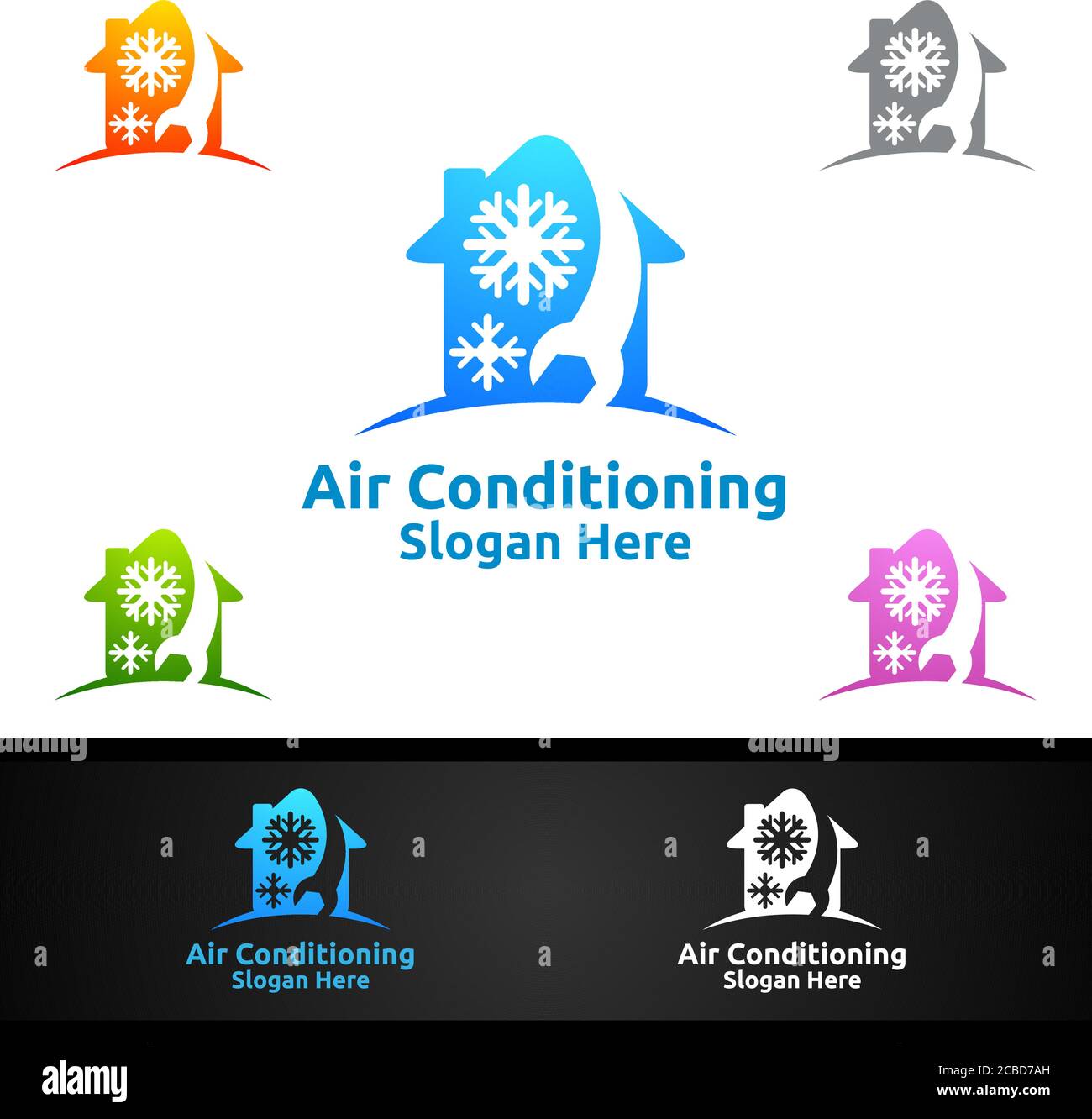 House Snow Air Conditioning and Heating Services Logo Design Stock ...