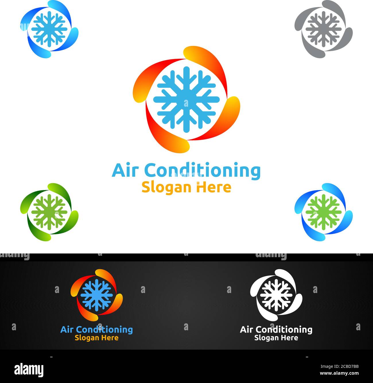 Snow Air Conditioning and Heating Services Logo Design Stock Vector ...