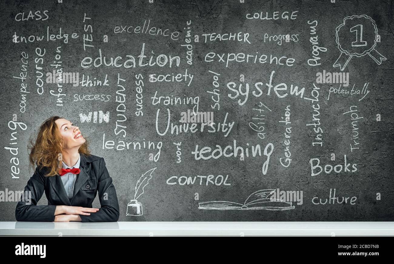 She is studying hard Stock Photo - Alamy