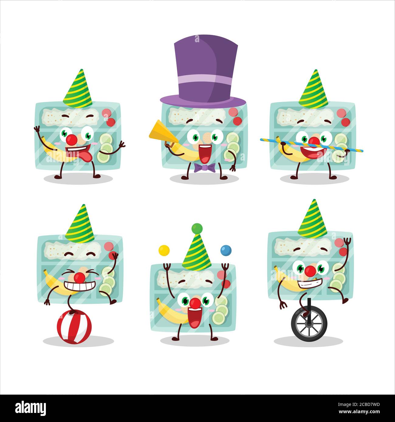 Cartoon character of lunch box with various circus shows Stock Vector ...