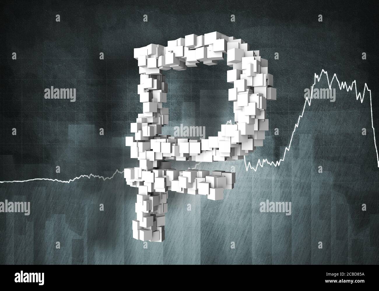 Rouble currency rate, 3d rendering Stock Photo - Alamy
