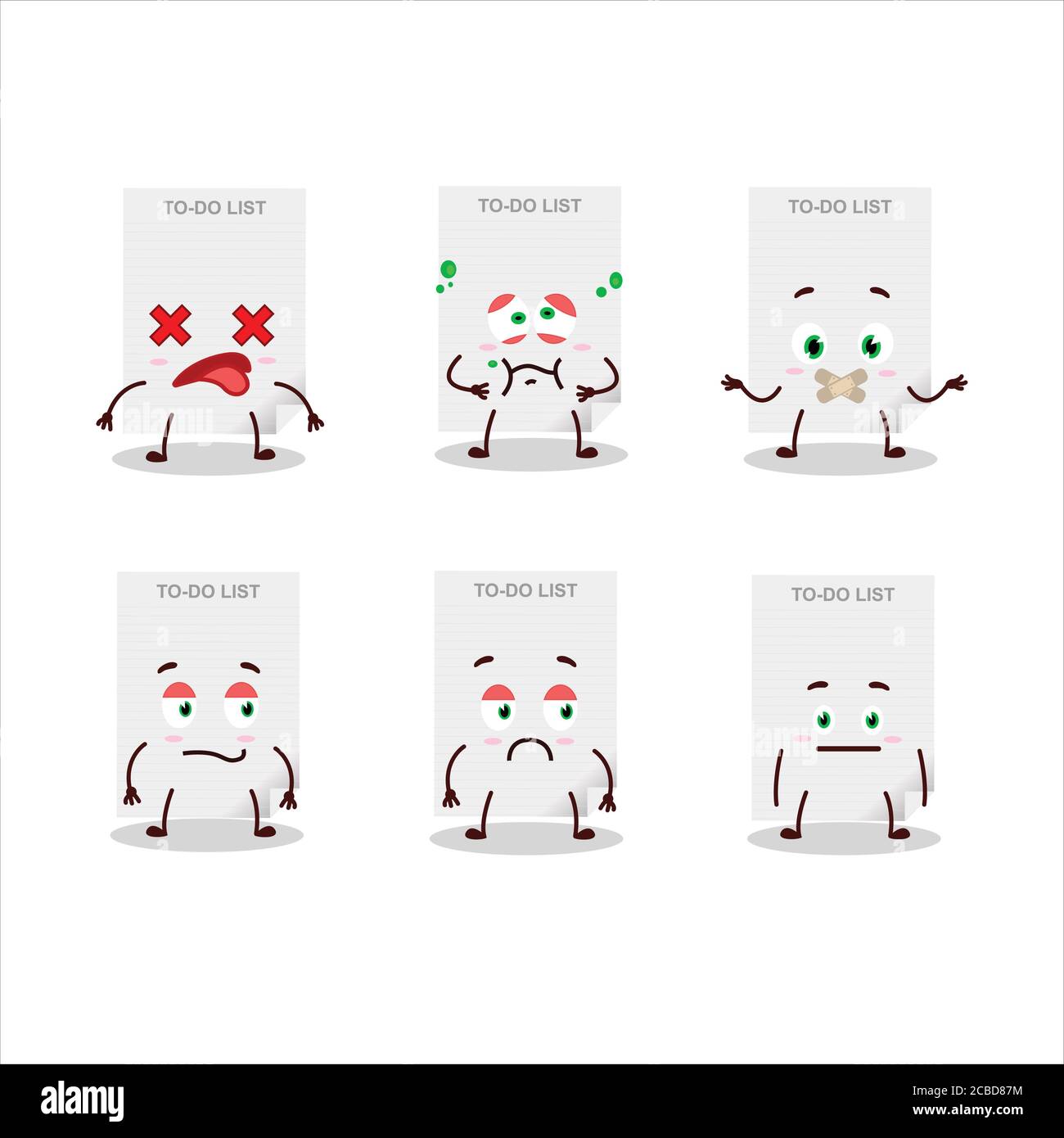 To-do list paper cartoon character with nope expression Stock Vector ...