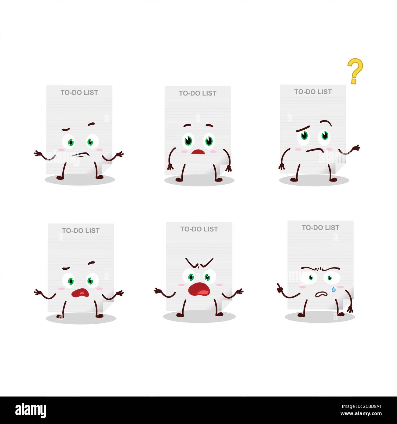 Cartoon character of to-do list paper with what expression Stock Vector ...