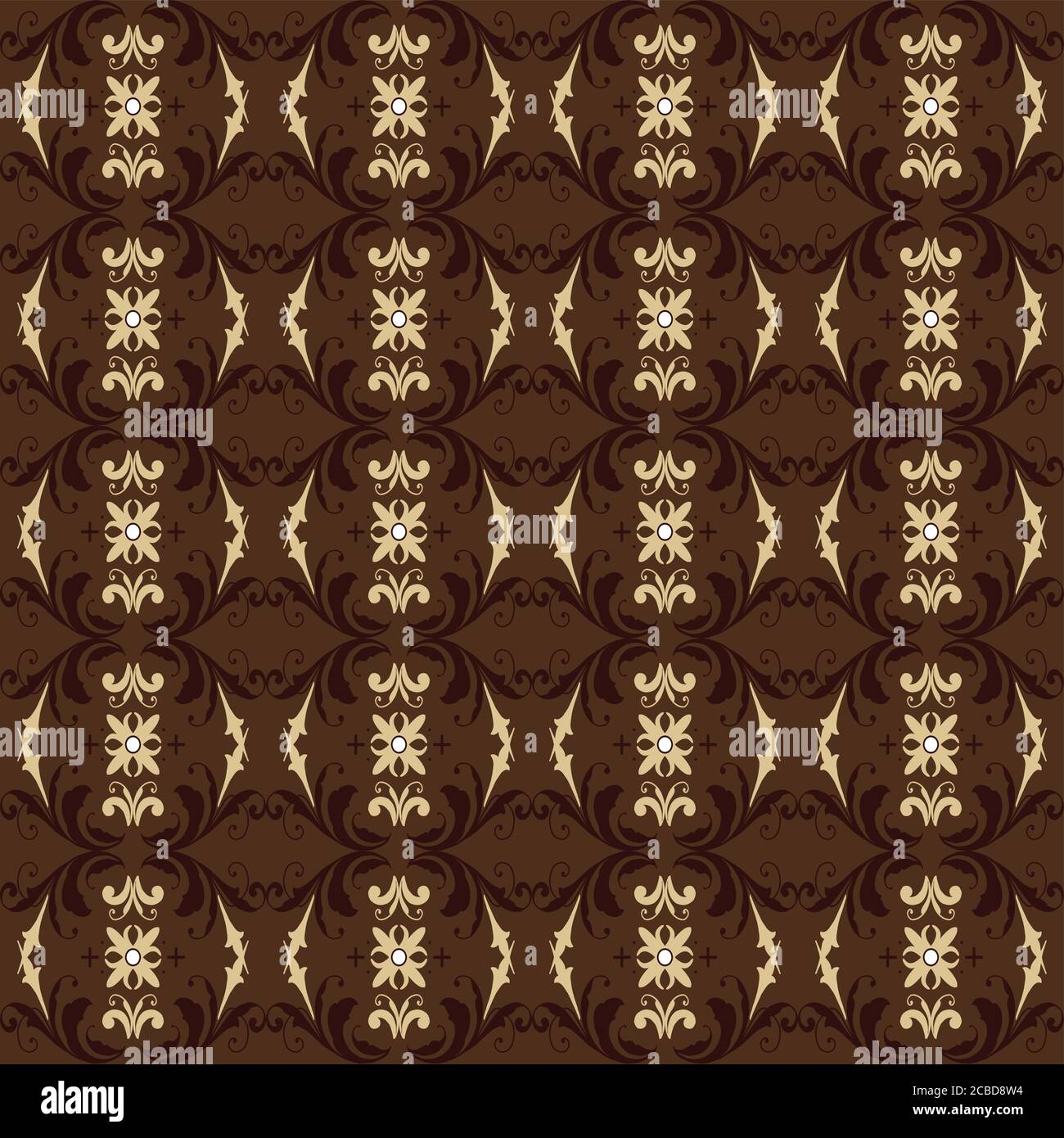Unique flower pattern on Parang batik with modern dark brown color ...