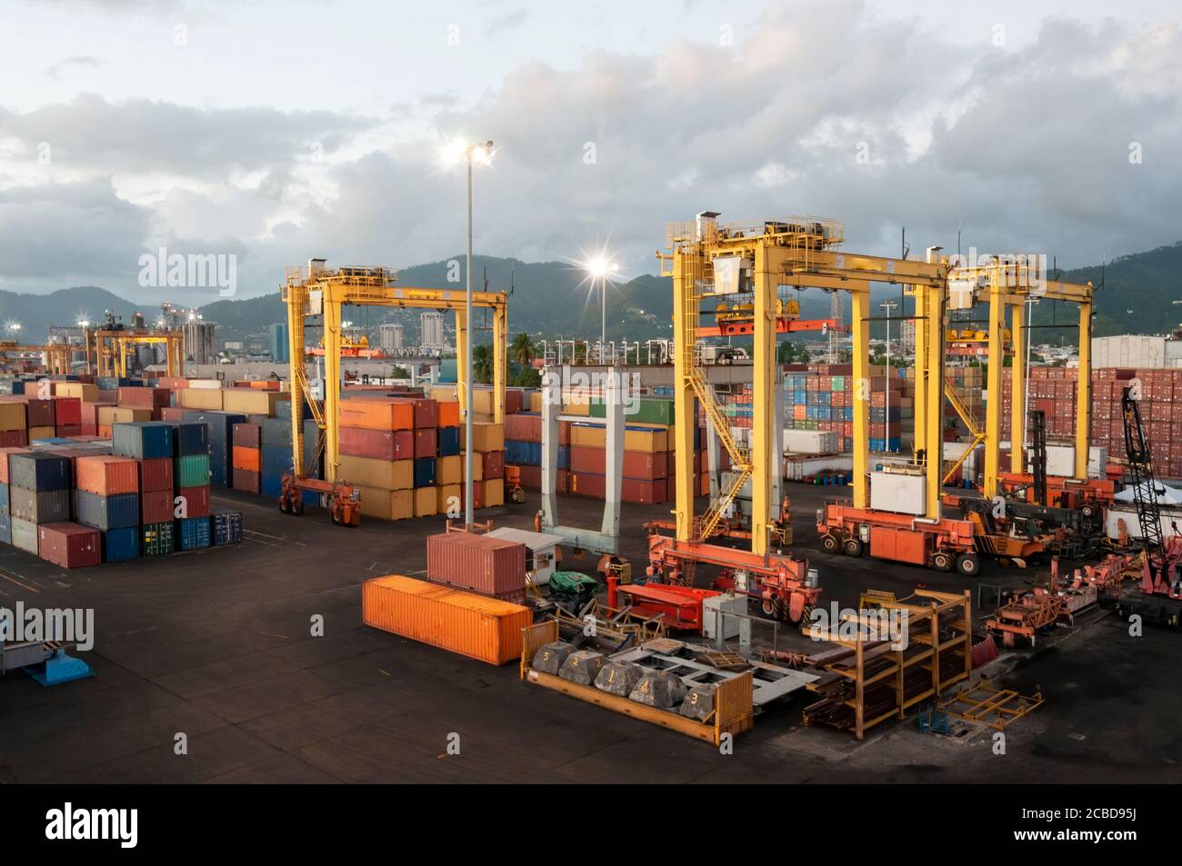 Port of Spain / Trinidad and Tobago - January 07, 2012. Container ...