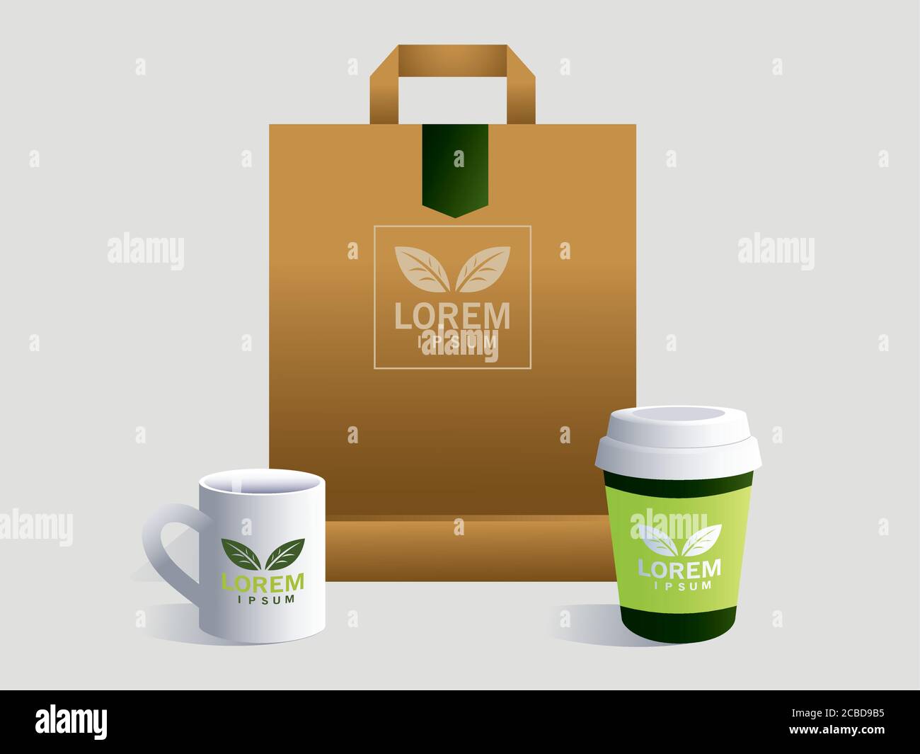 shopping bag, corporate identity template on white background vector ...