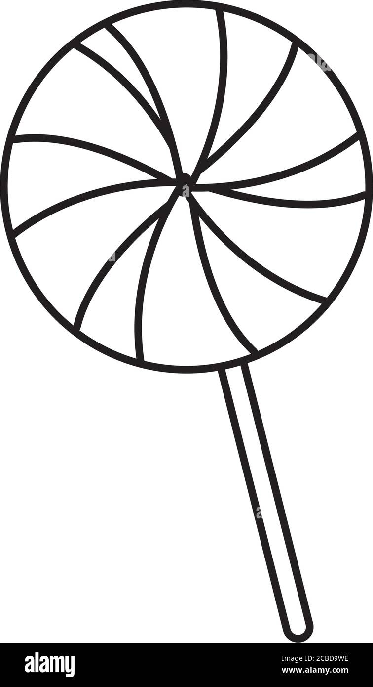 sweet lollipop candy line style icon vector illustration design Stock ...