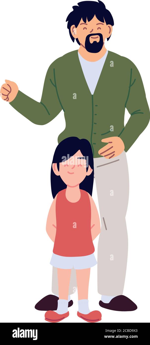 Father and daughter cartoons design, Family relationship and generation ...