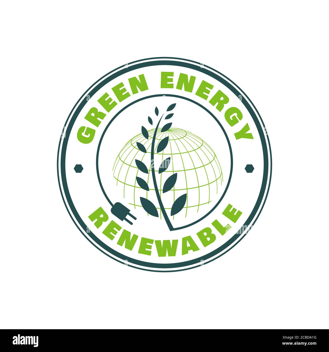 green energy stamp logo design vector. nature emblem sign eco green ...