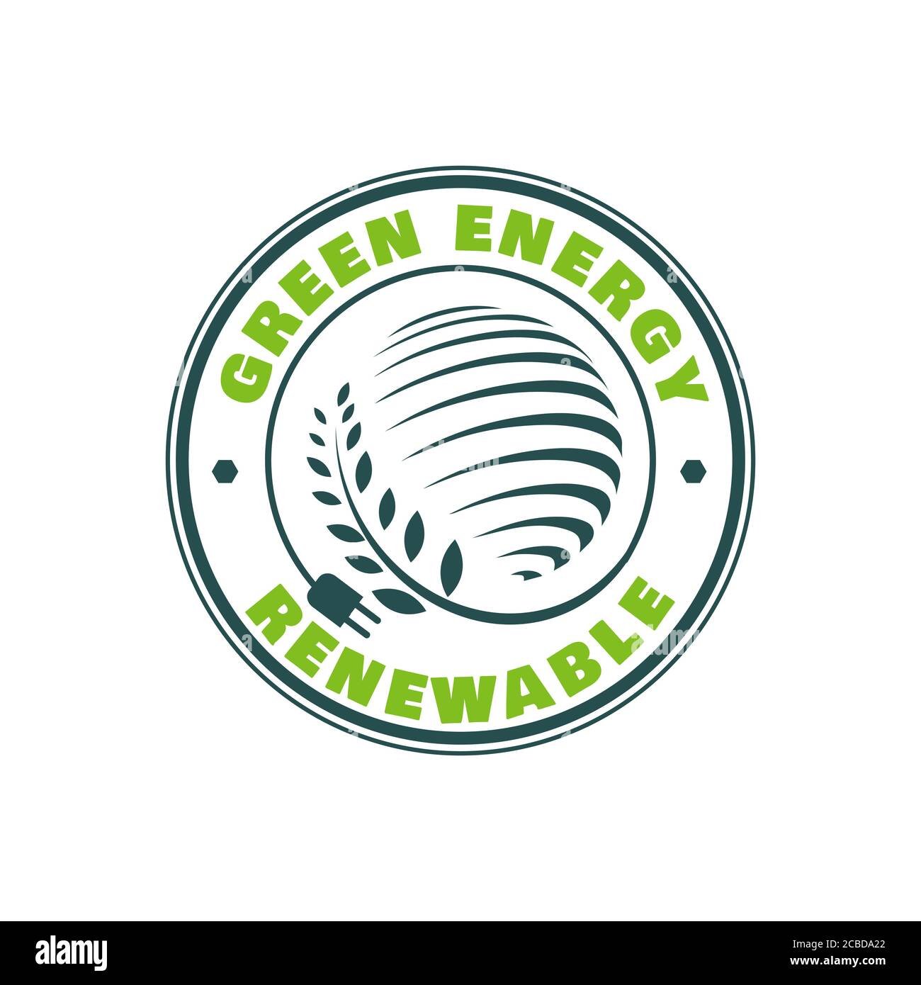 green energy stamp logo design vector. nature emblem sign eco green ...