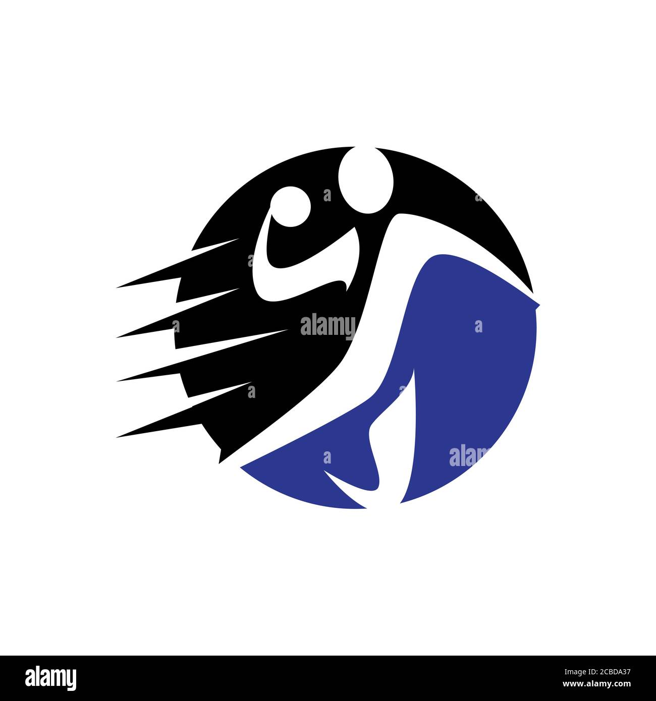 Handball vector sign. Abstract colorful silhouette of player for ...