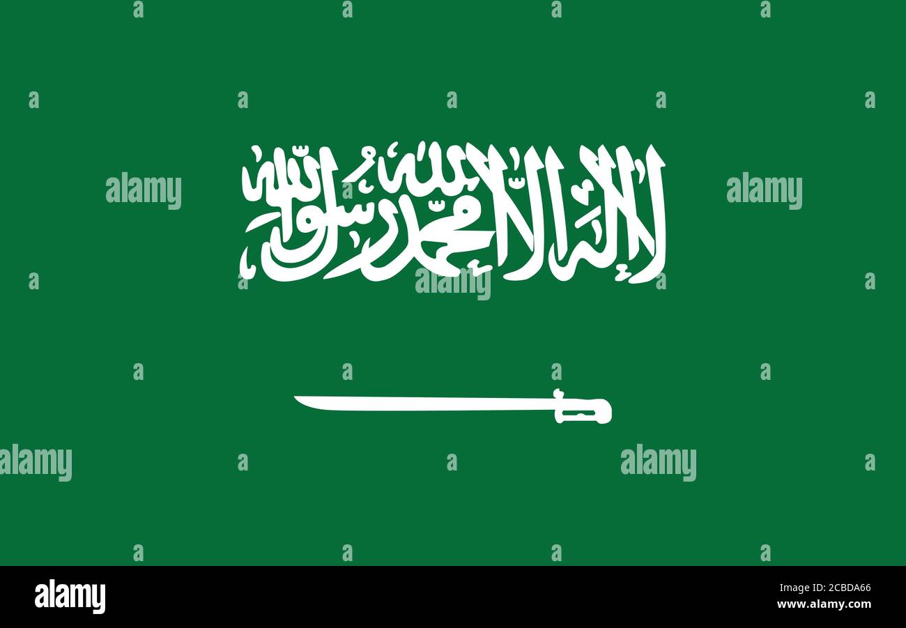 Saudi Arabia flag vector graphic. Rectangle Saudi Arabian flag ...