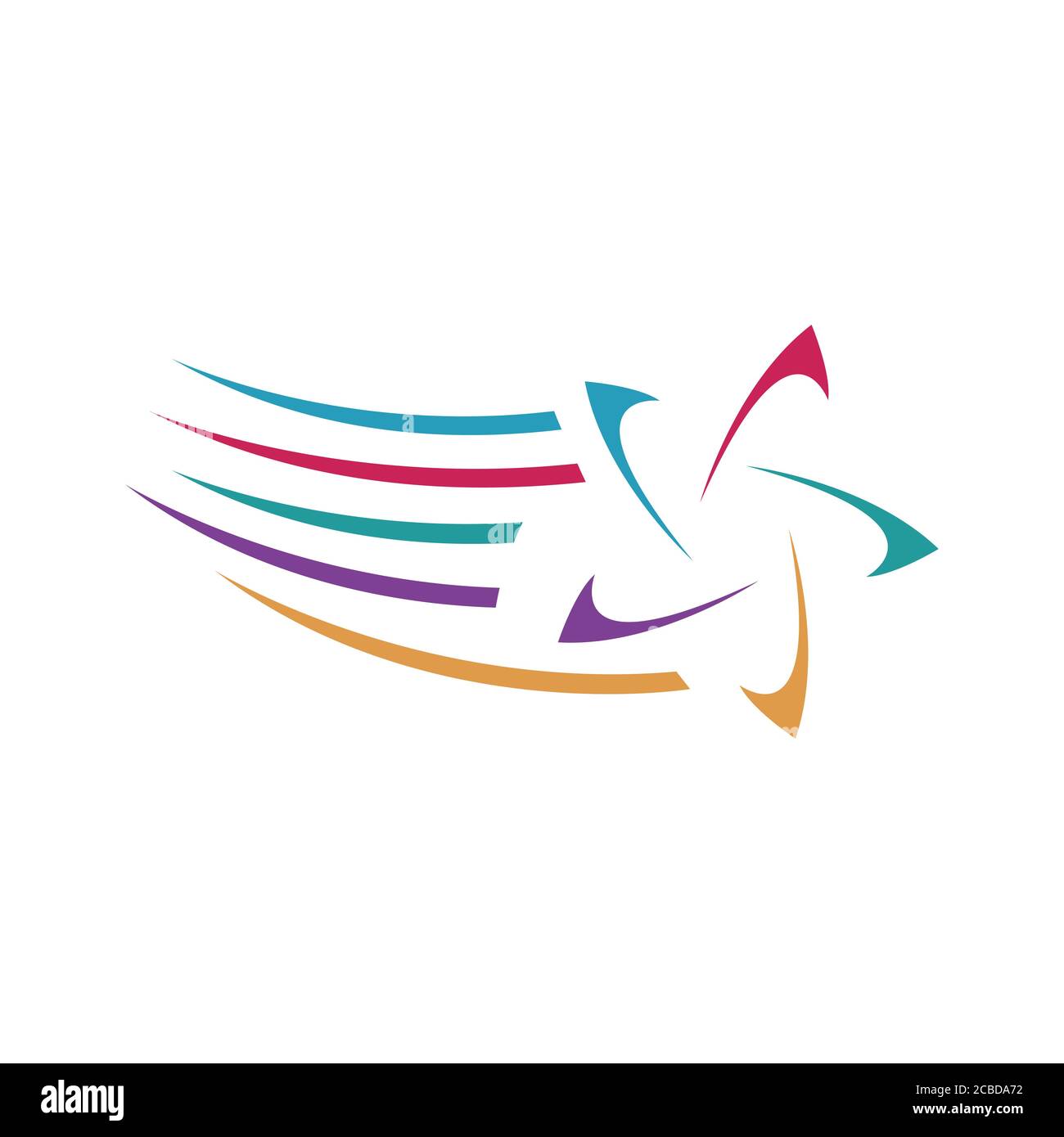 abstract colorful shooting star logo vector icon. decorative and ...