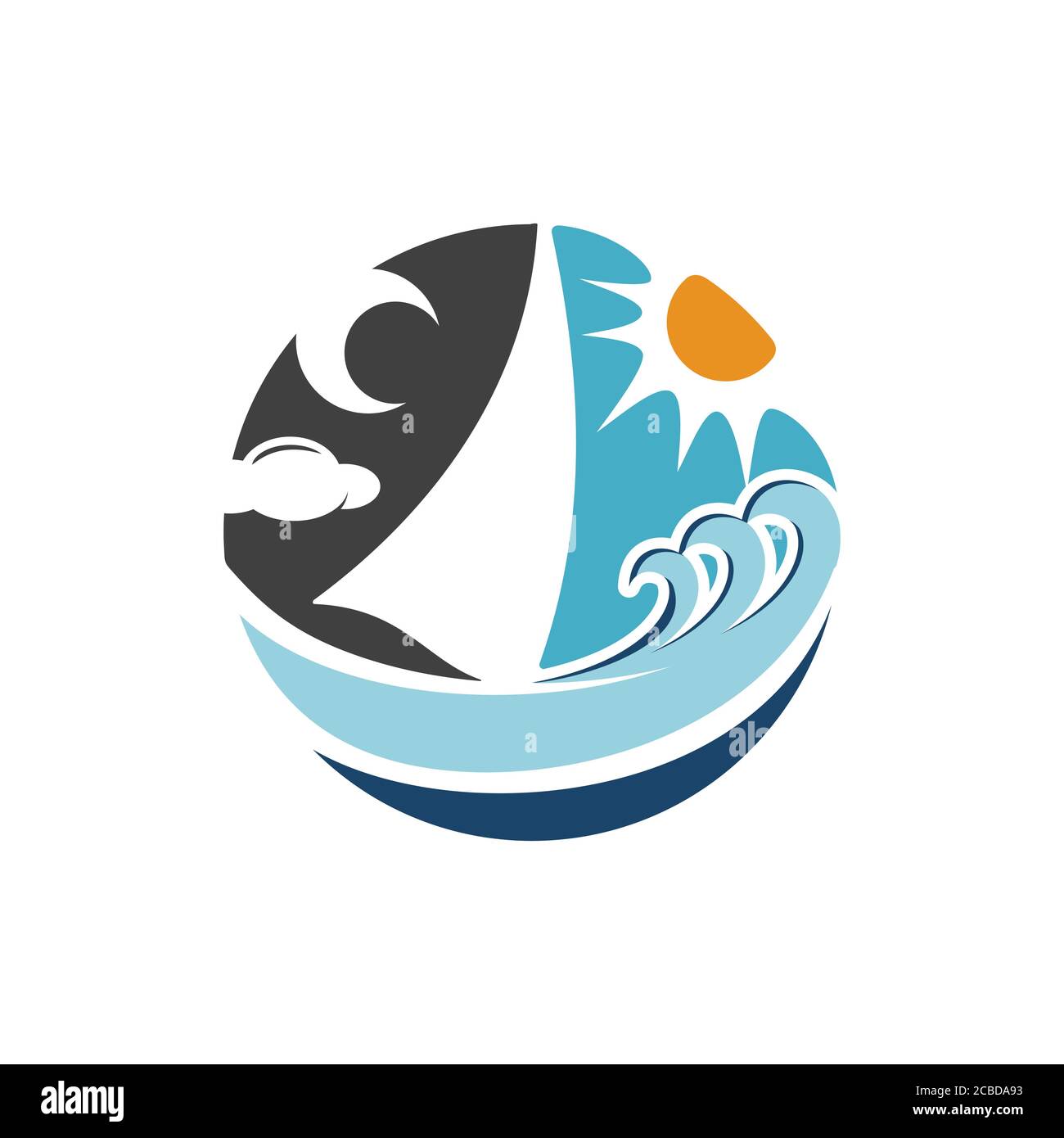 travel logo design vector illustration. beach sun wave summer traveling ...