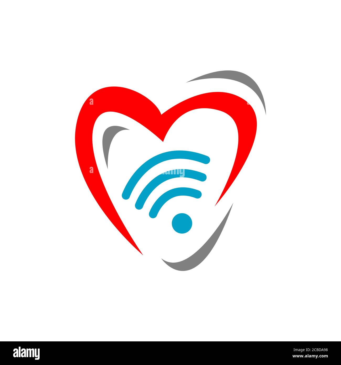 wifi love logo Vector. Heart shape and wifi sign Logo symbol Concept ...