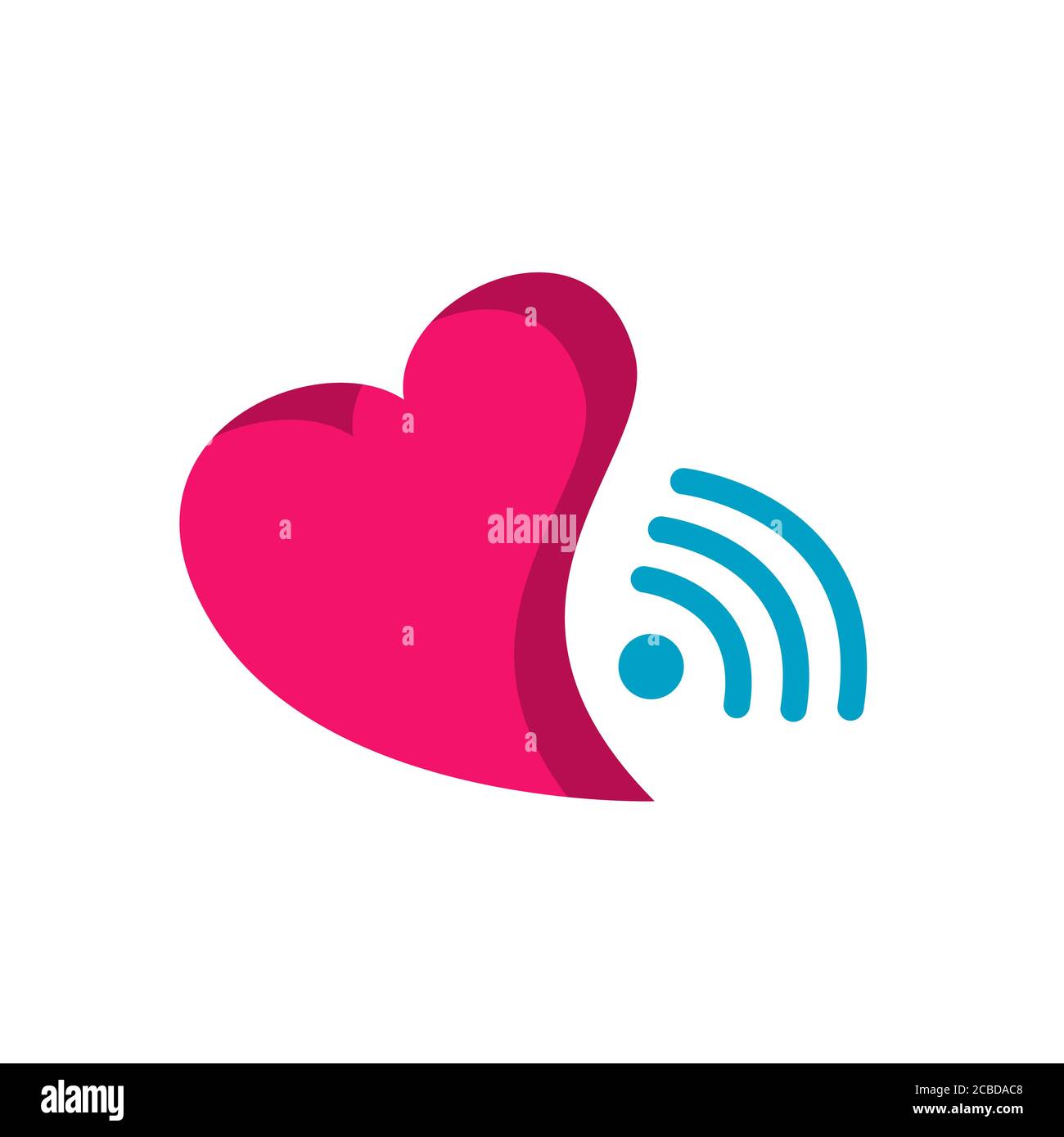 wifi love logo Vector. Heart shape and wifi sign Logo symbol Concept ...