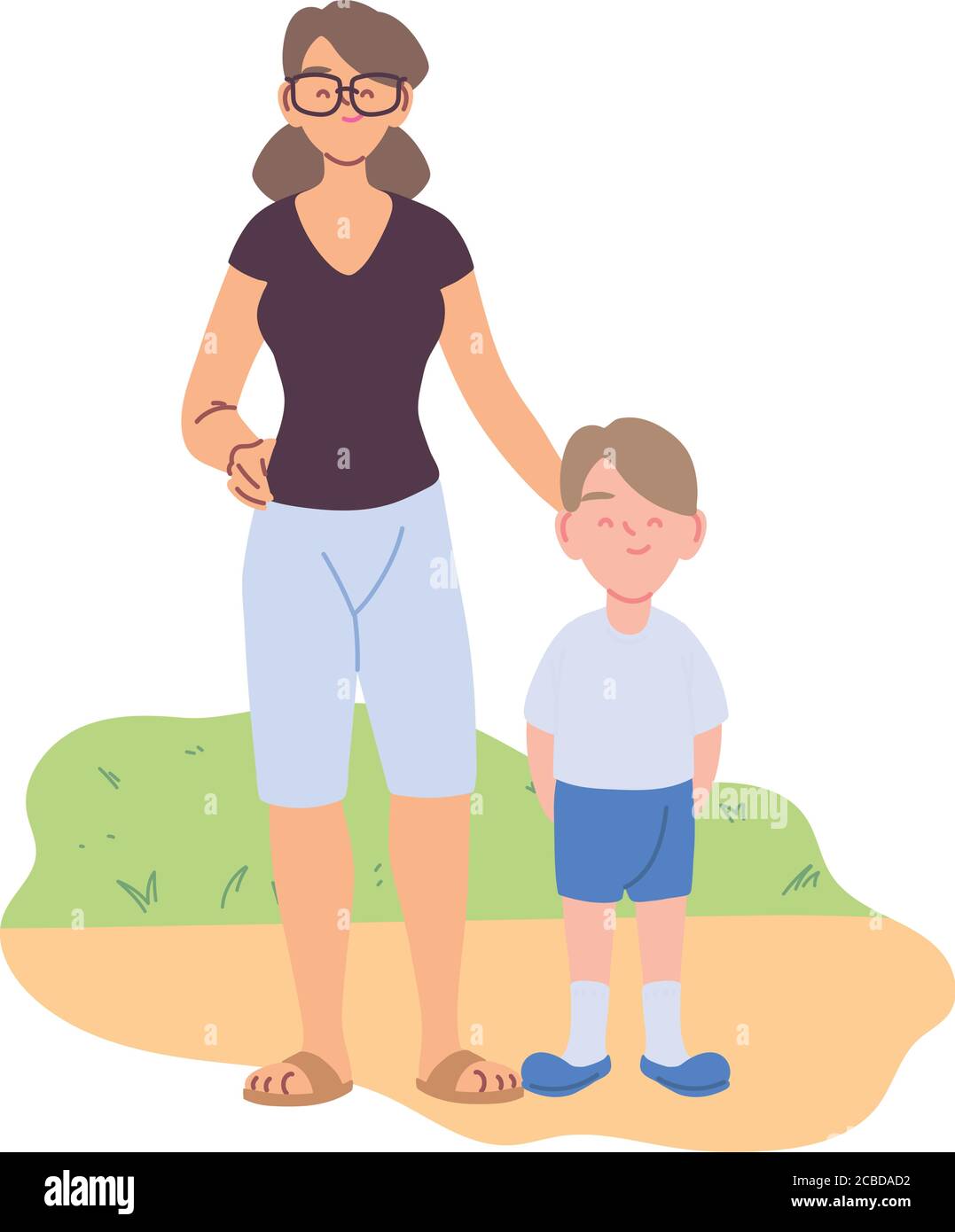Mother with son cartoons design, Family relationship and generation ...