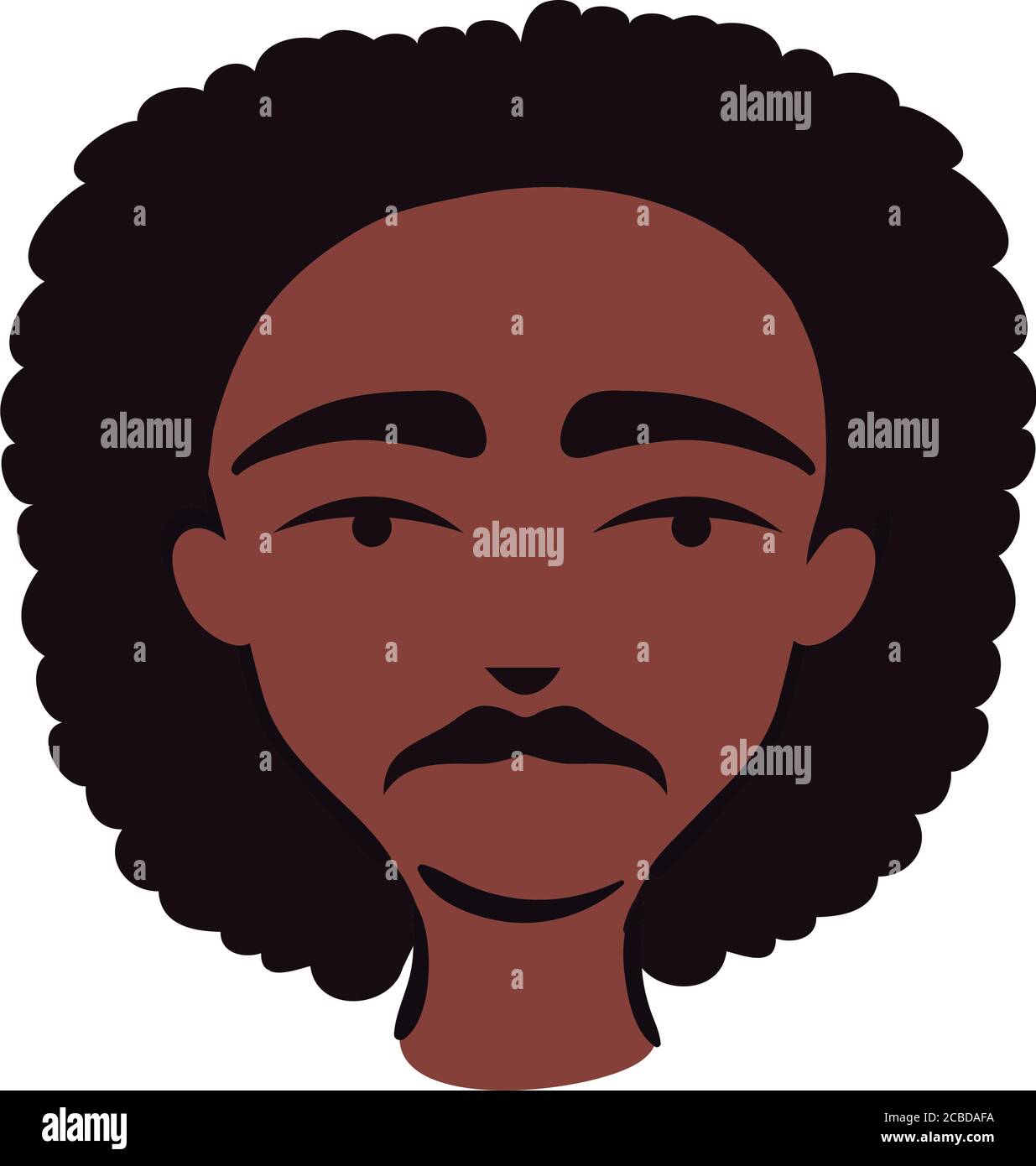 young afro man ethnicity with hairstyle afro flat style icon vector ...