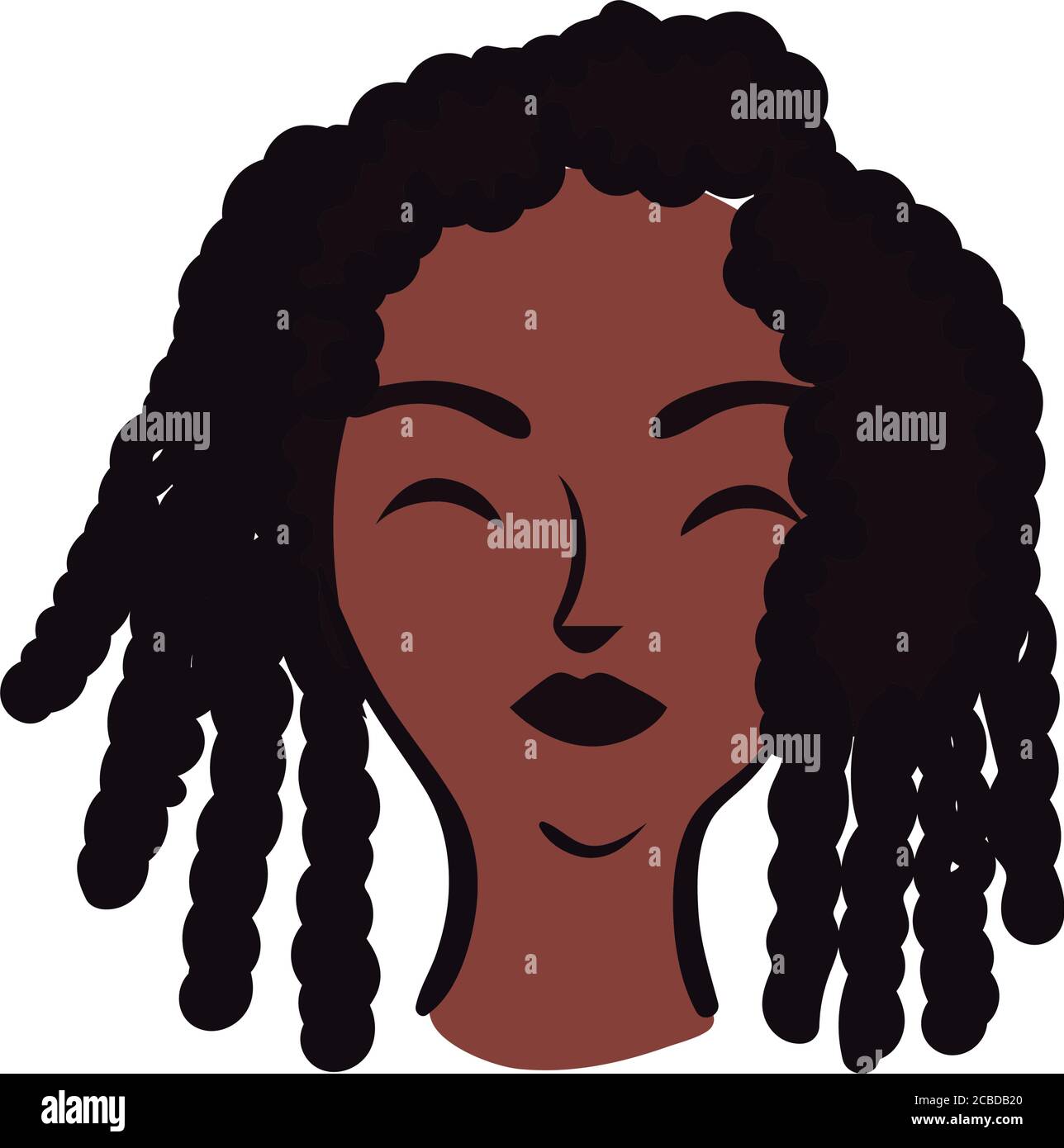 young afro woman with hair rasta flat style vector illustration design ...