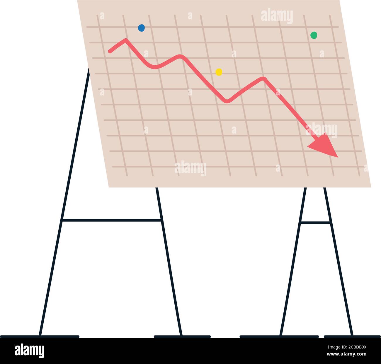 Infographic decrease arrow on board design, Data information business ...