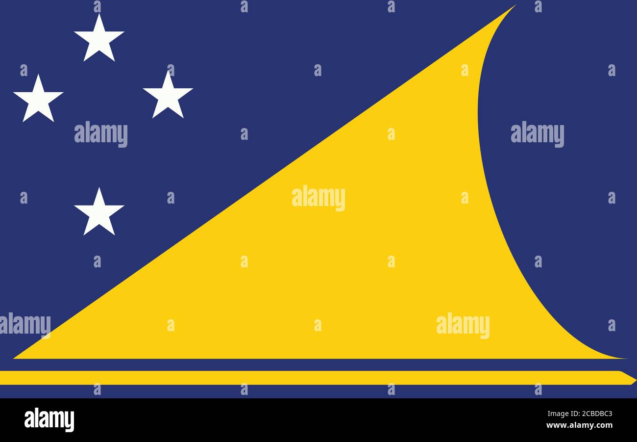 Tokelau flag vector graphic. Rectangle Tokelauan flag illustration ...