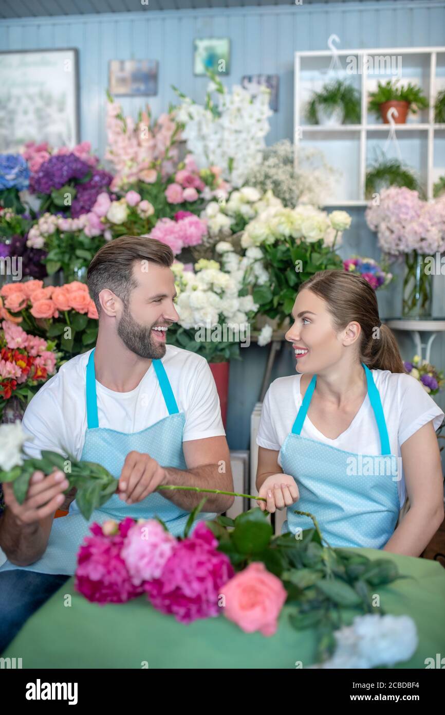 Young female gardener bouquet hi-res stock photography and images - Alamy