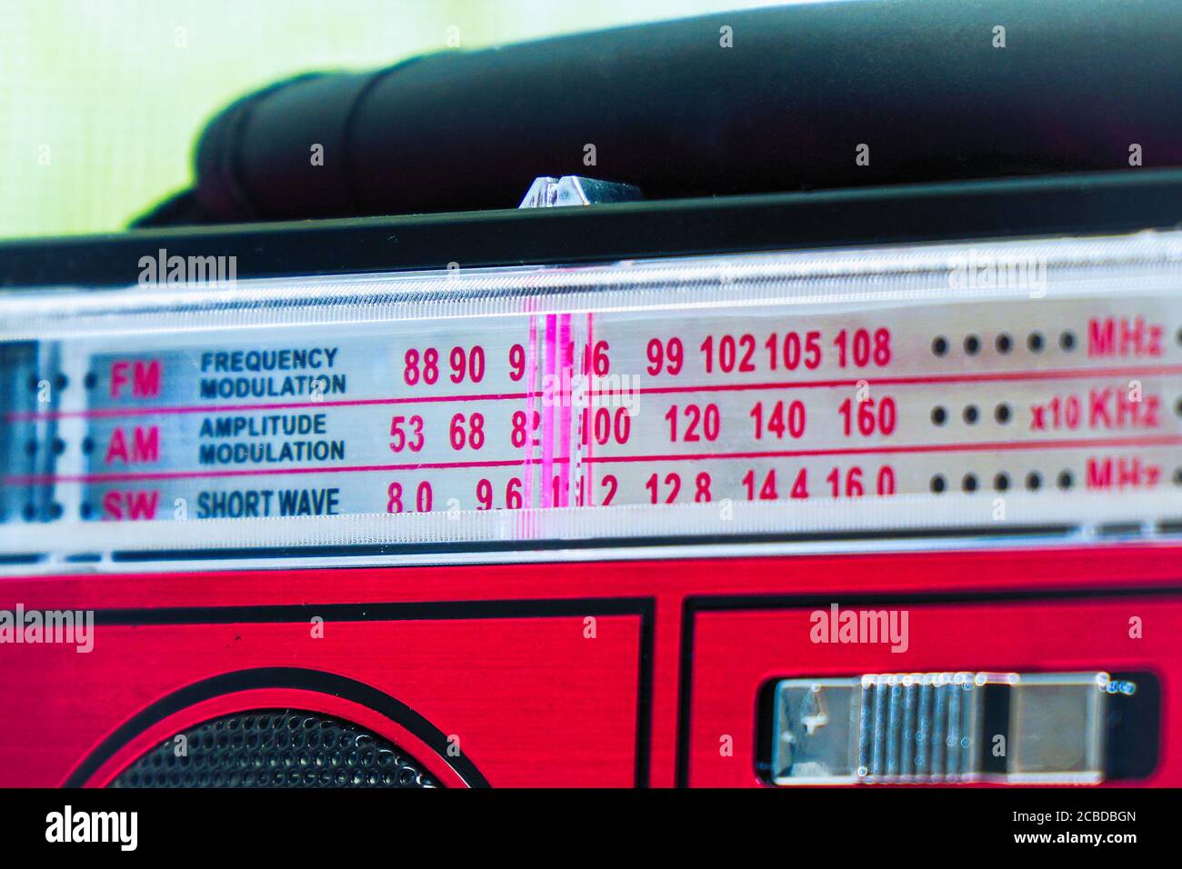 Old radio receiver with analog tuning scale Stock Photo - Alamy