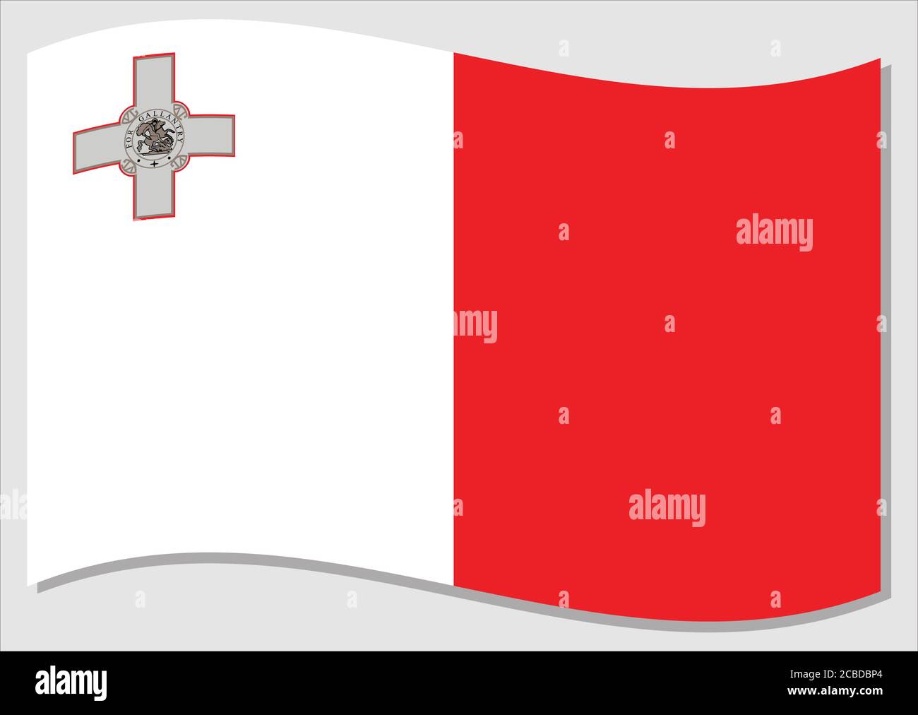 Waving Flag Of Malta Vector Graphic Waving Maltese Flag Illustration