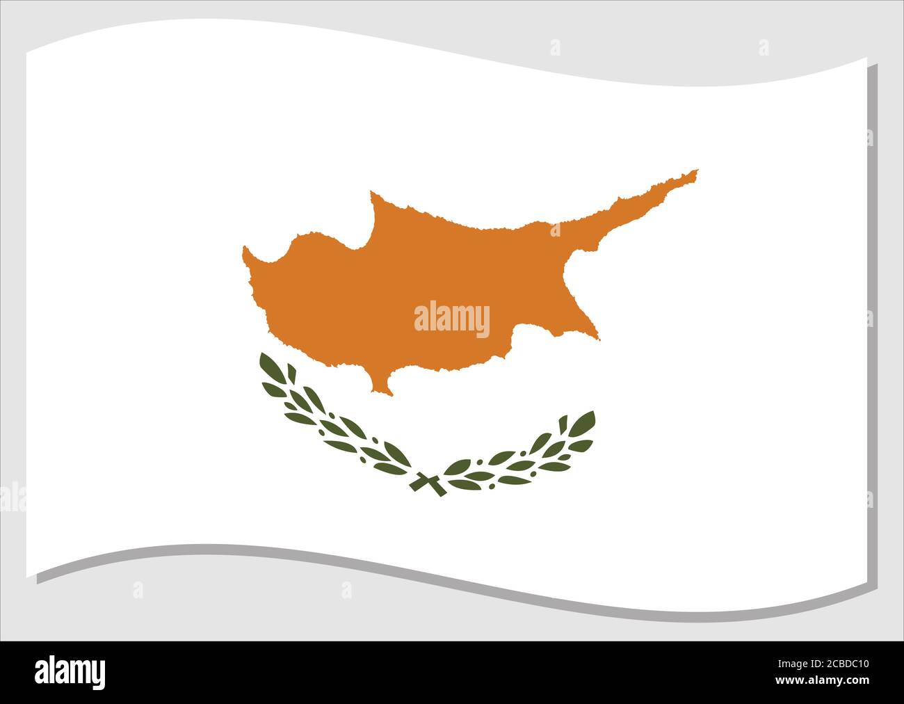 Waving flag of Cyprus vector graphic. Waving Cypriot flag illustration. Cyprus country flag ...