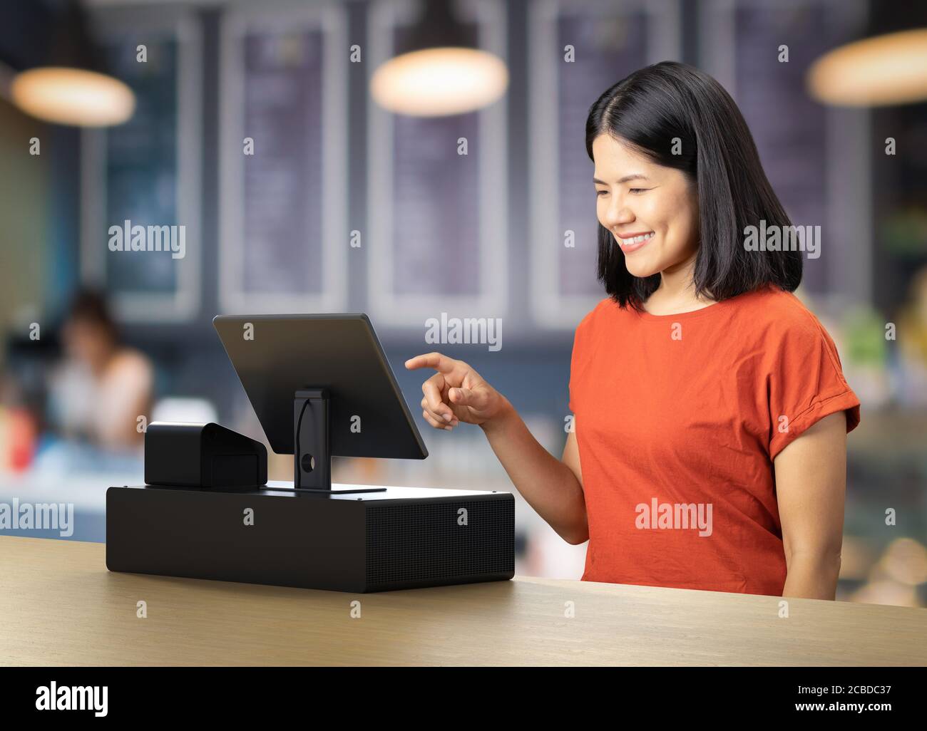 Asian cashier hi-res stock photography and images - Alamy