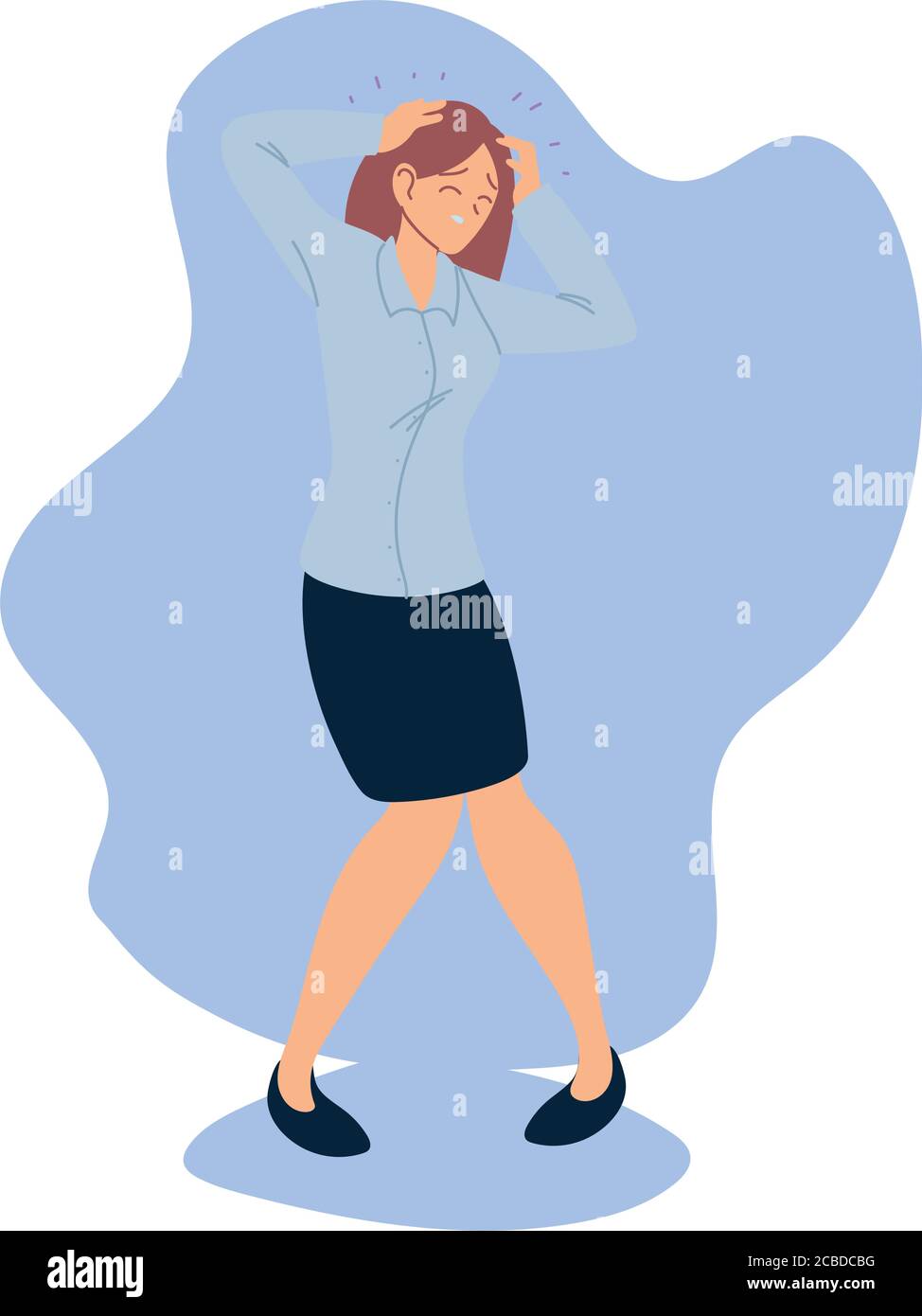 Businesswoman cartoon with headache design, business and management ...