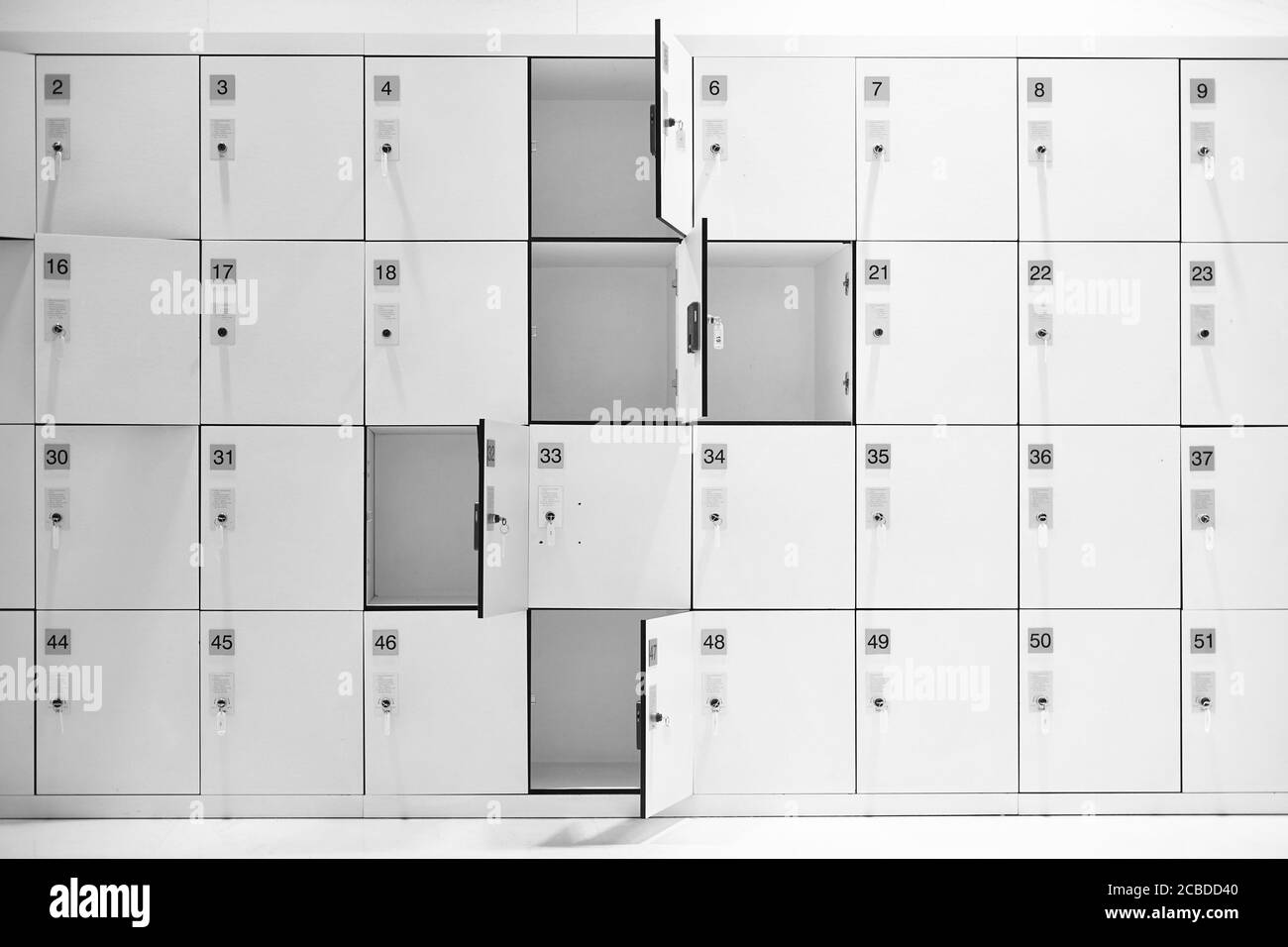 white color lockers open and close Stock Photo - Alamy