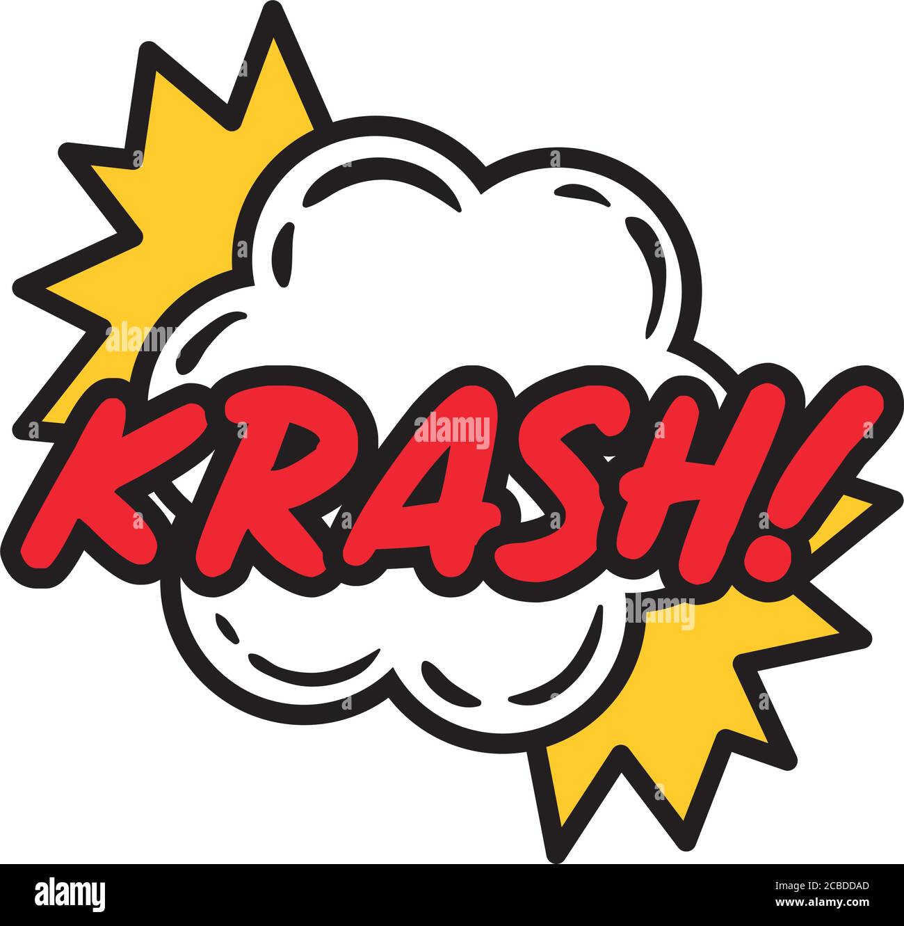 expresion cloud with krash word pop art flat style vector illustration ...