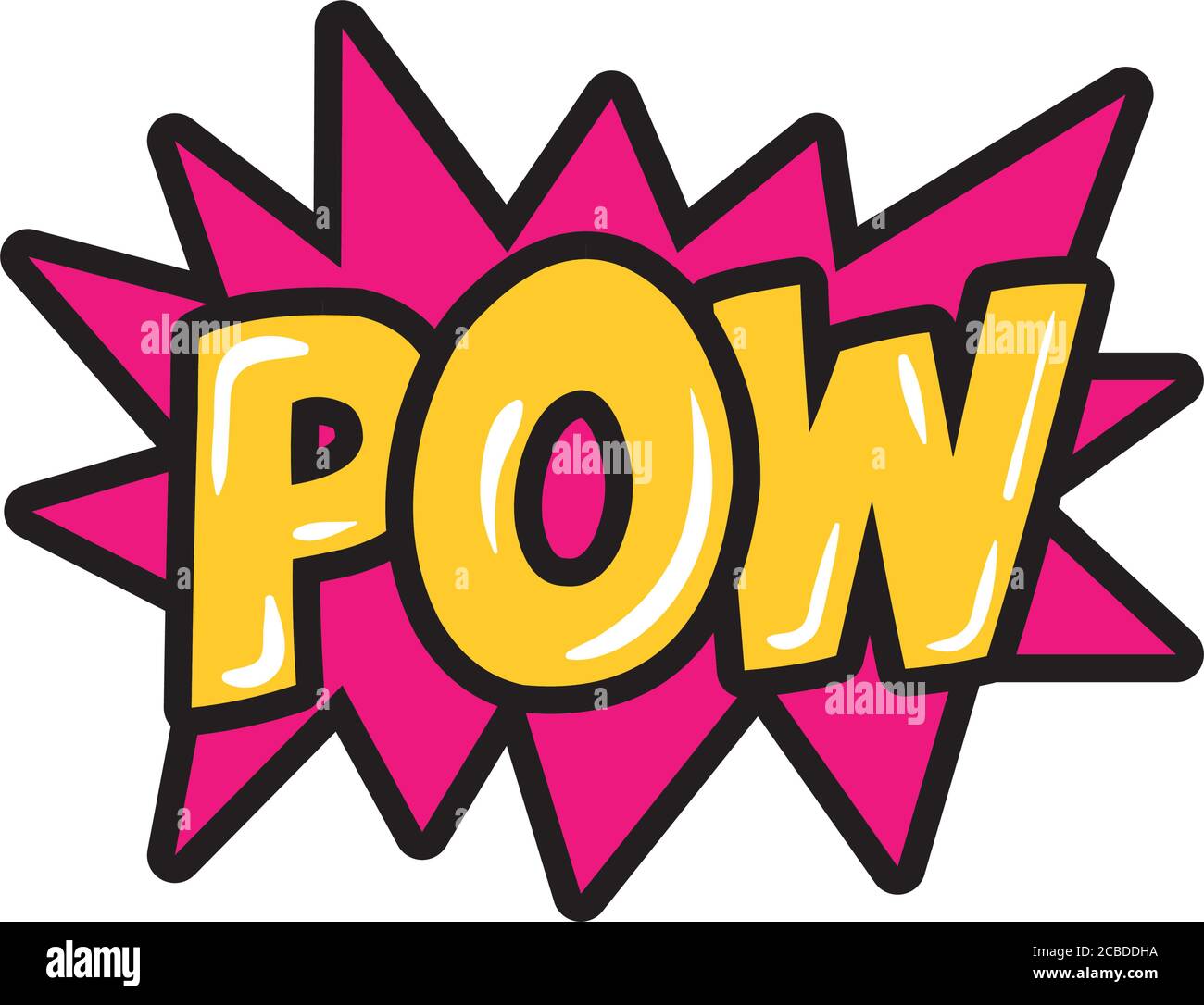 expresion cloud with pow word pop art flat style vector illustration ...