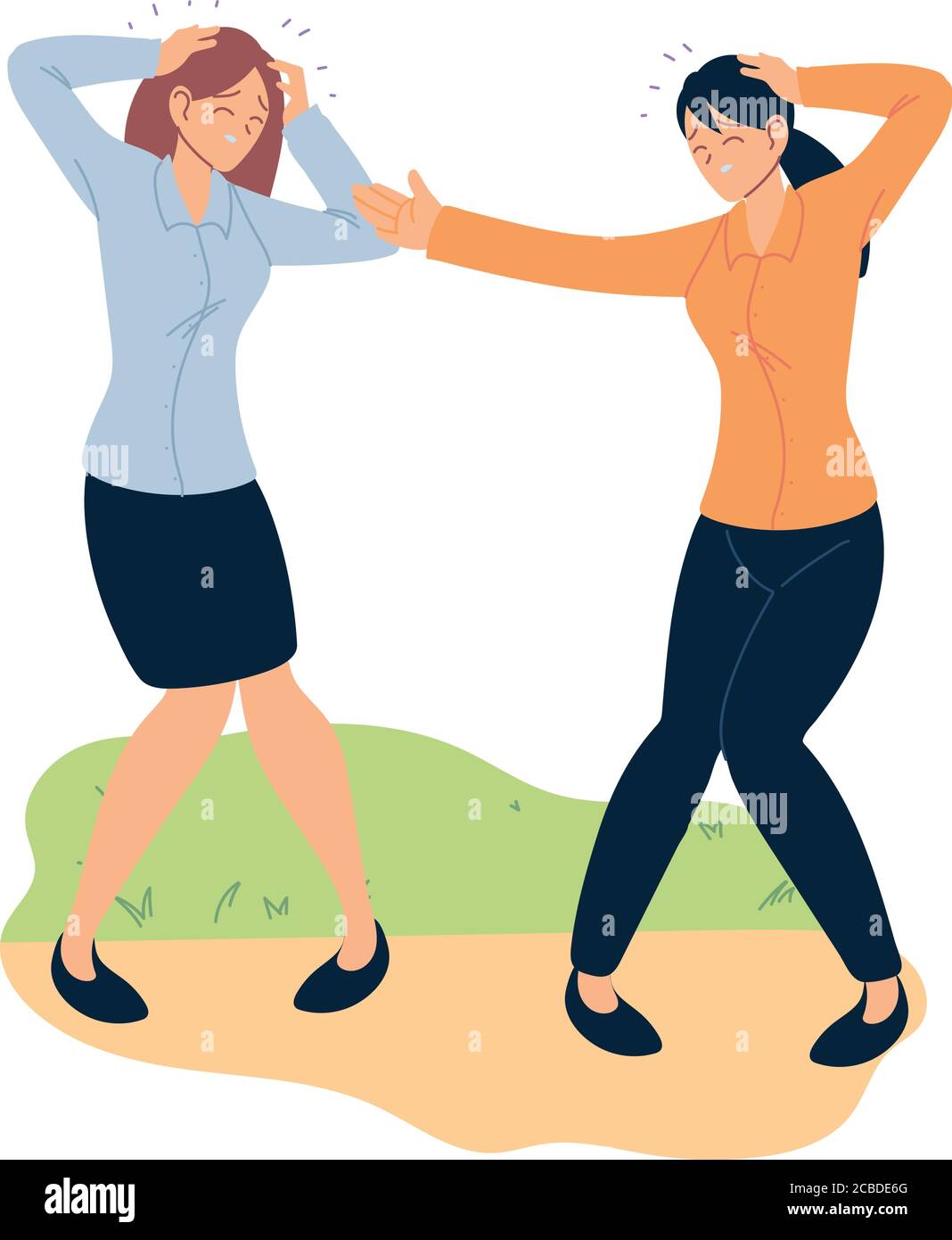 Businesswomen cartoons with headache design, business and management theme Vector illustration ...