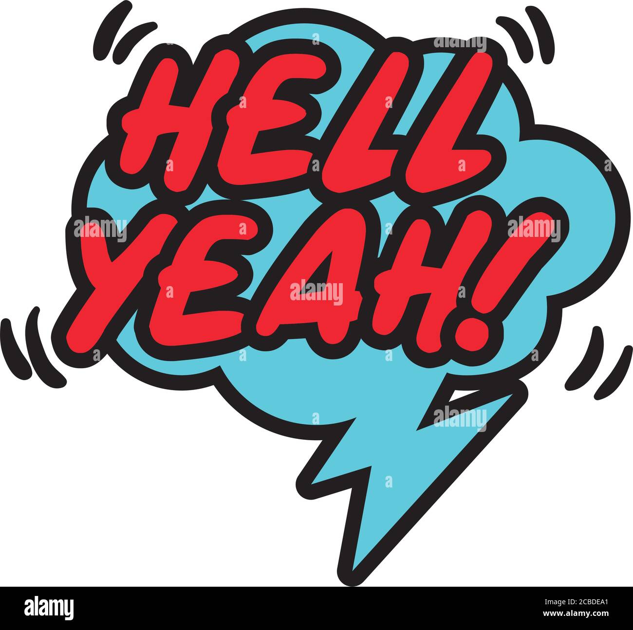 speech bubble with expresion hell yeah word pop art flat style vector ...