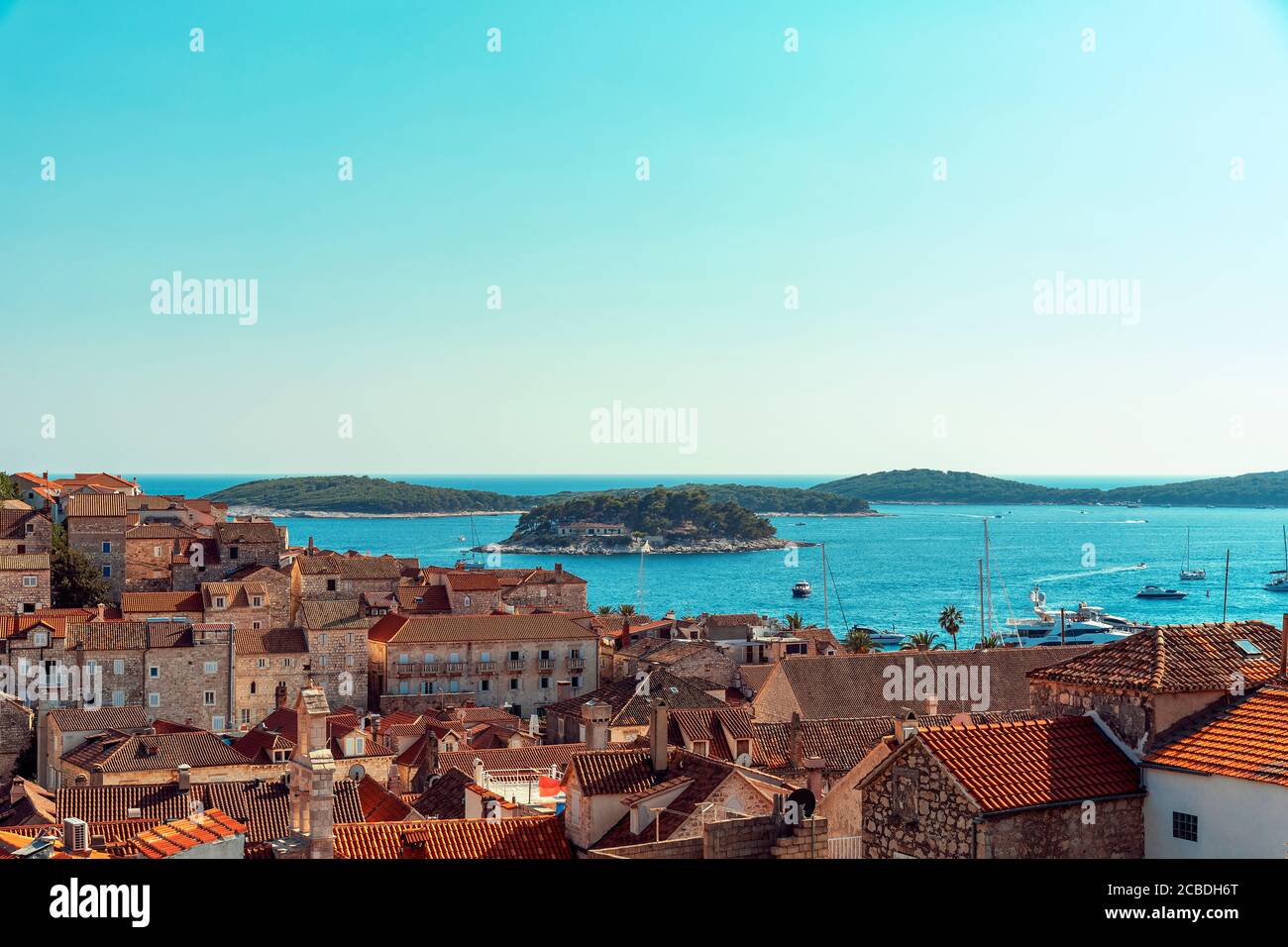 Aerial view of Hvar town on the island, Croatia Stock Photo - Alamy