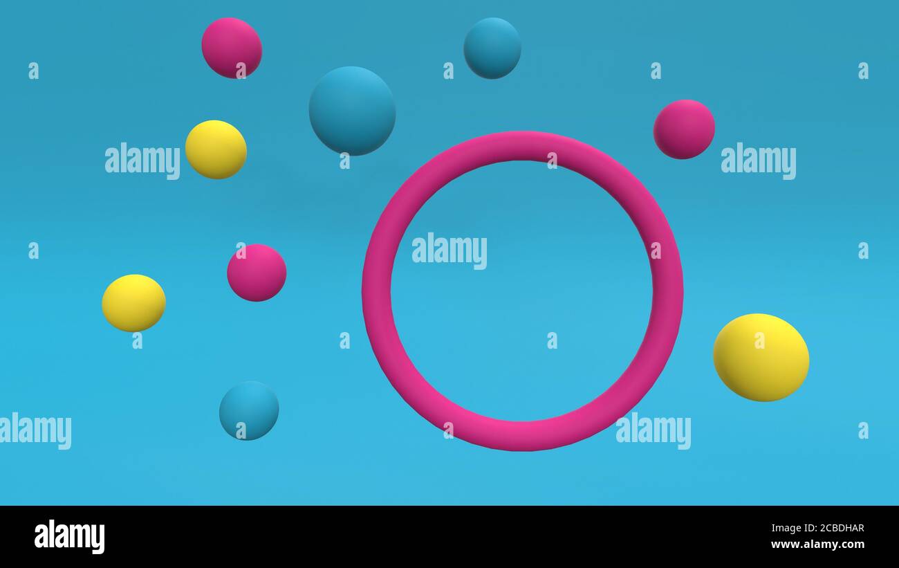 3d render Abstract multi-colored objects minimalist background Stock ...