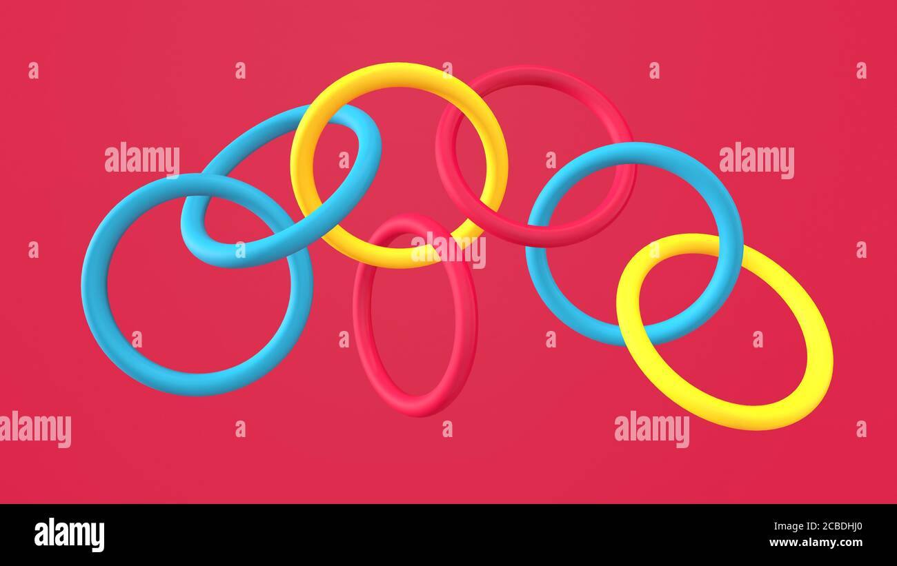 3d render Abstract multi-colored objects minimalist background Stock ...