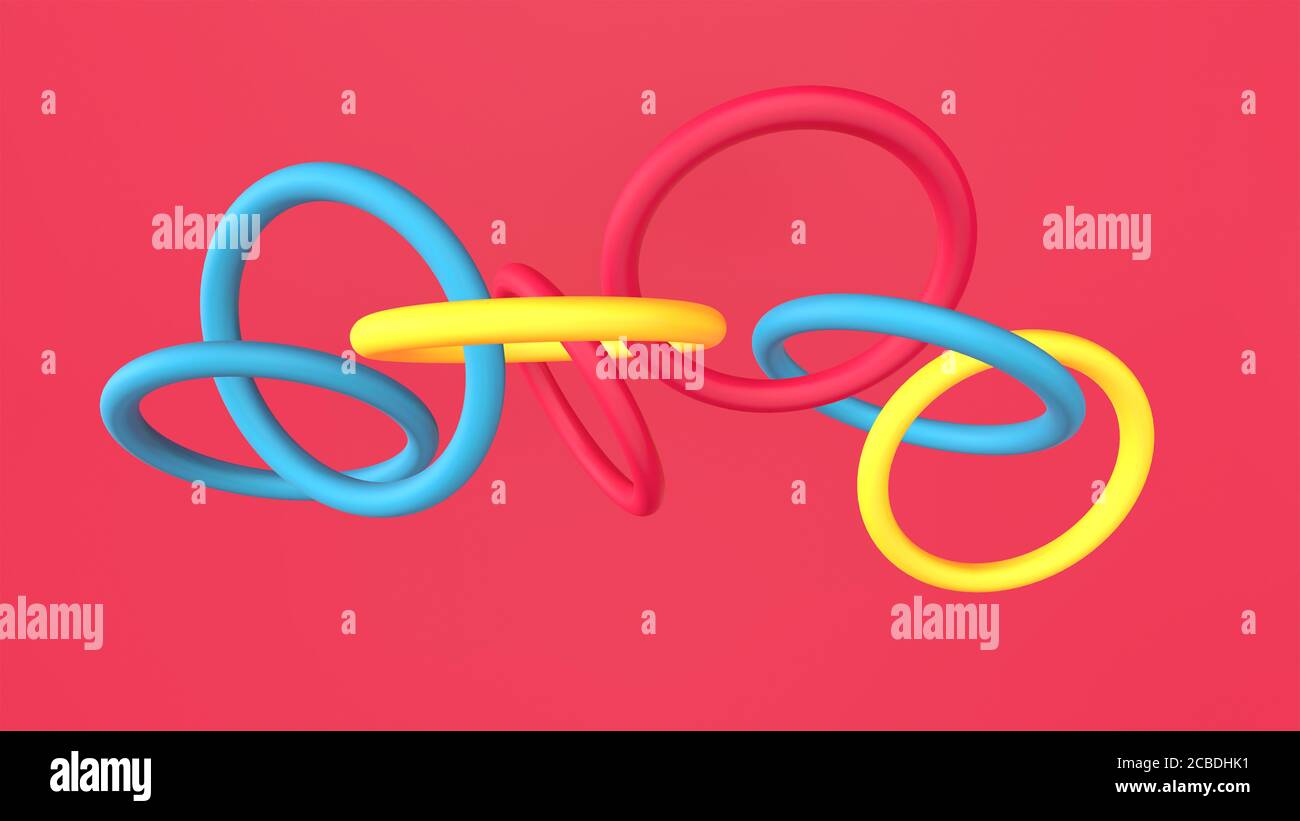 3d render Abstract multi-colored objects minimalist background Stock ...