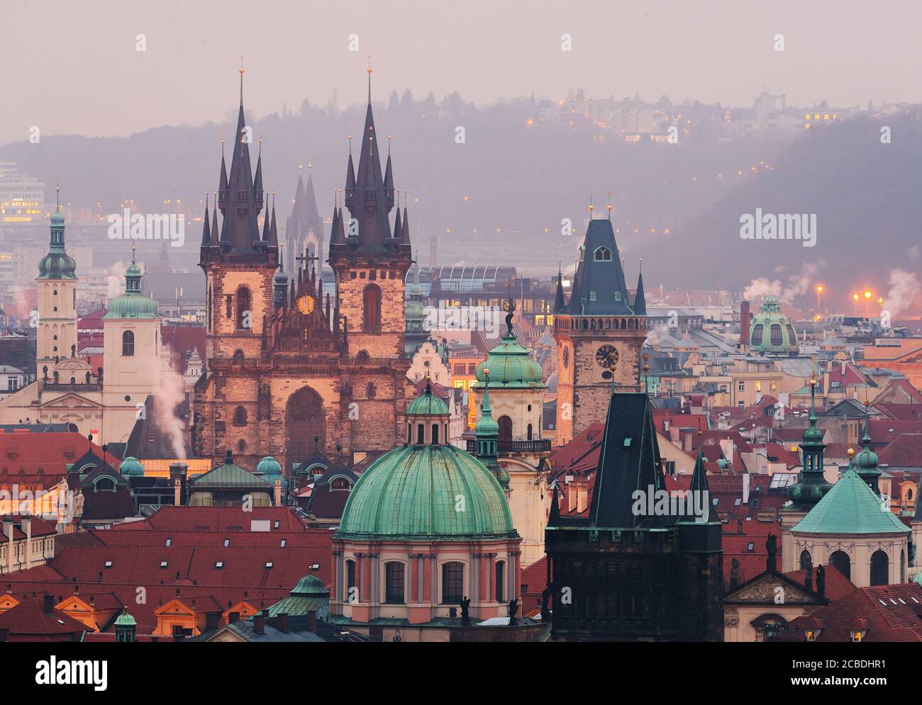 Prague city center with ancients monuments Stock Photo - Alamy