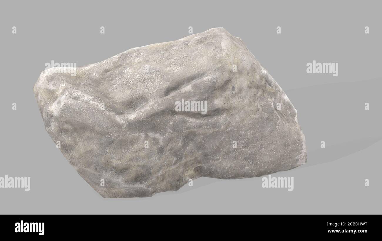 3d render rock stone on white background Stock Photo - Alamy