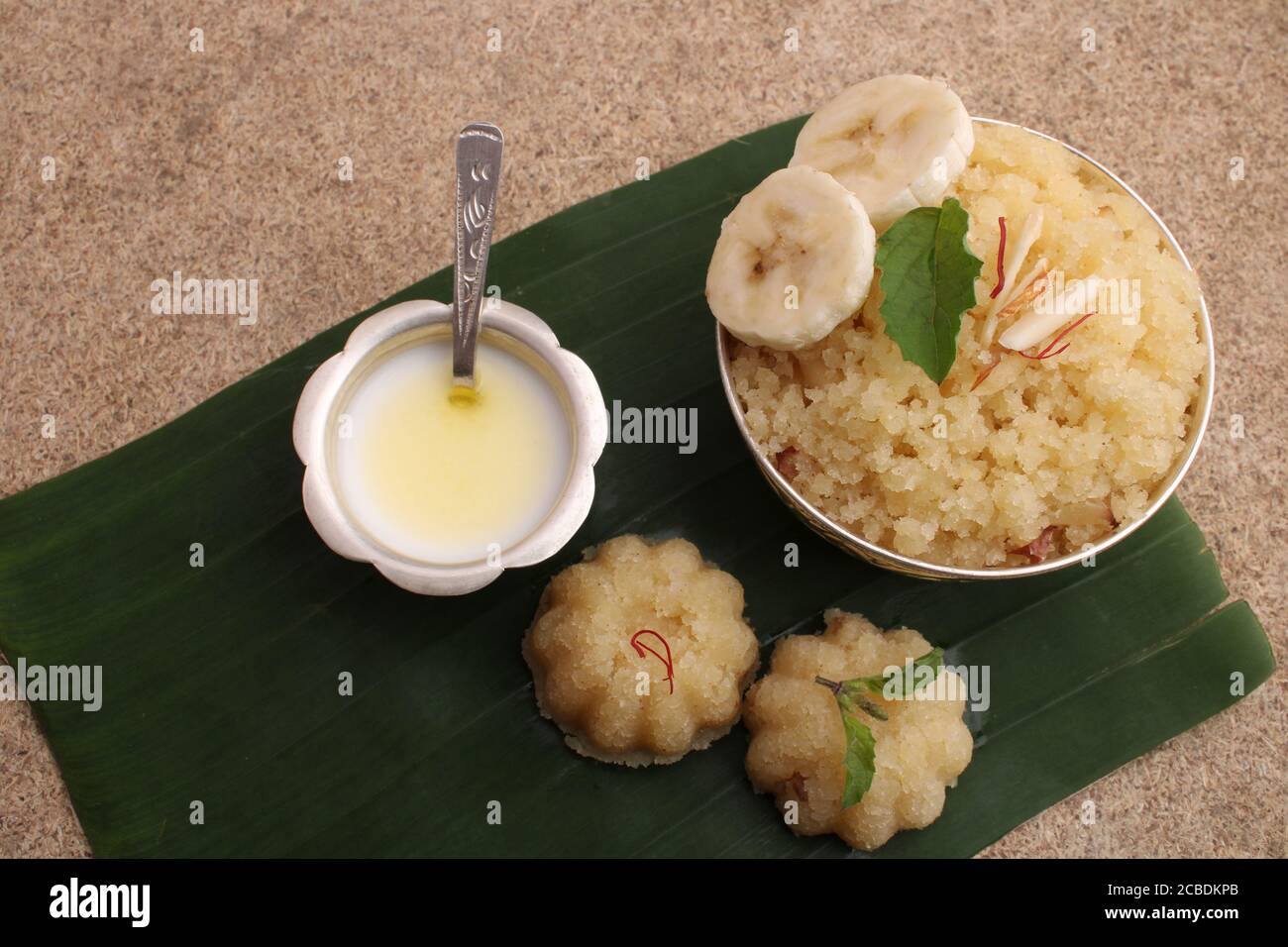 Suji ka halwa is indian dish, served as dessert or as offering to gods ...