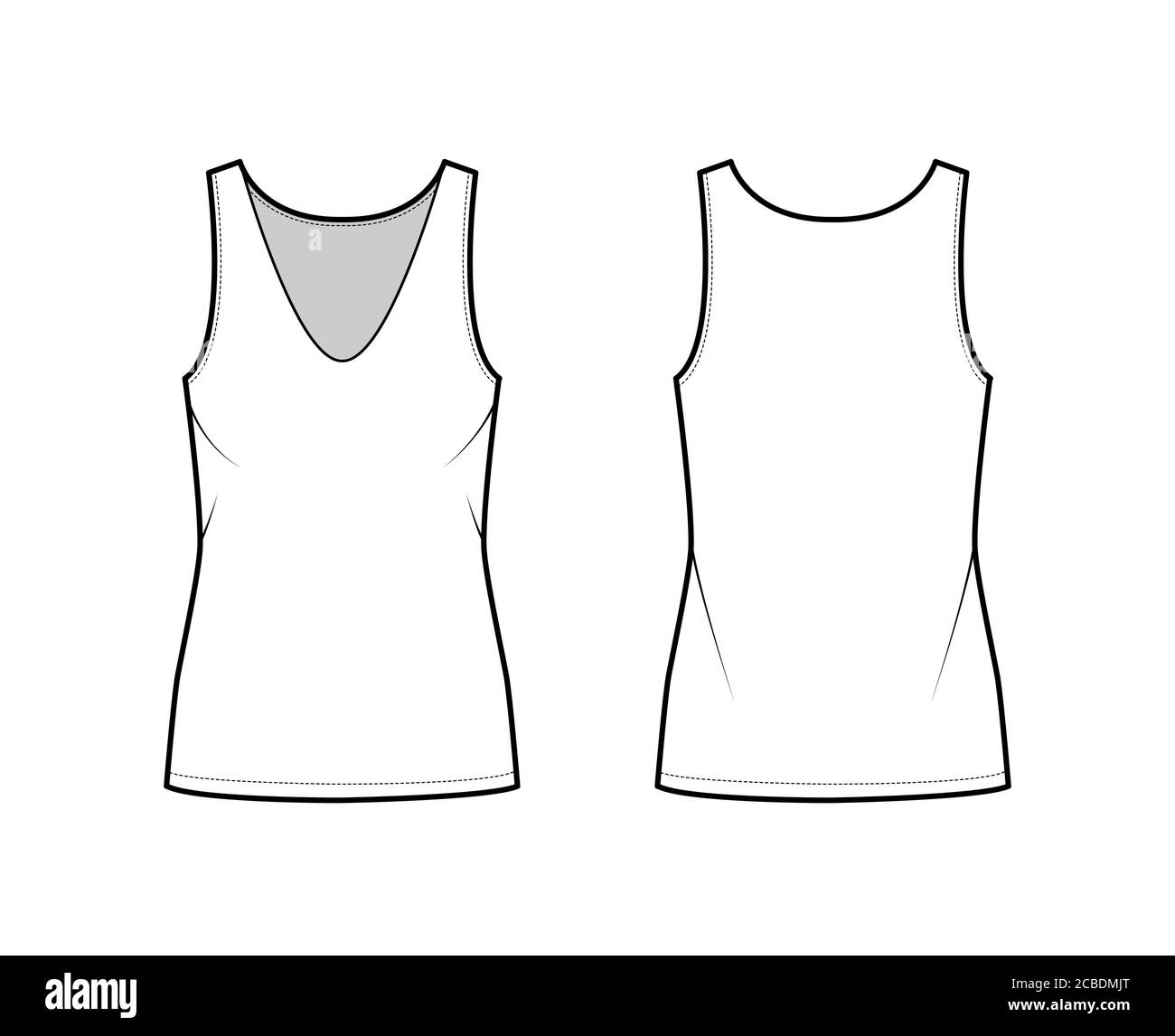 Ladies Tank Top Template Front And Back