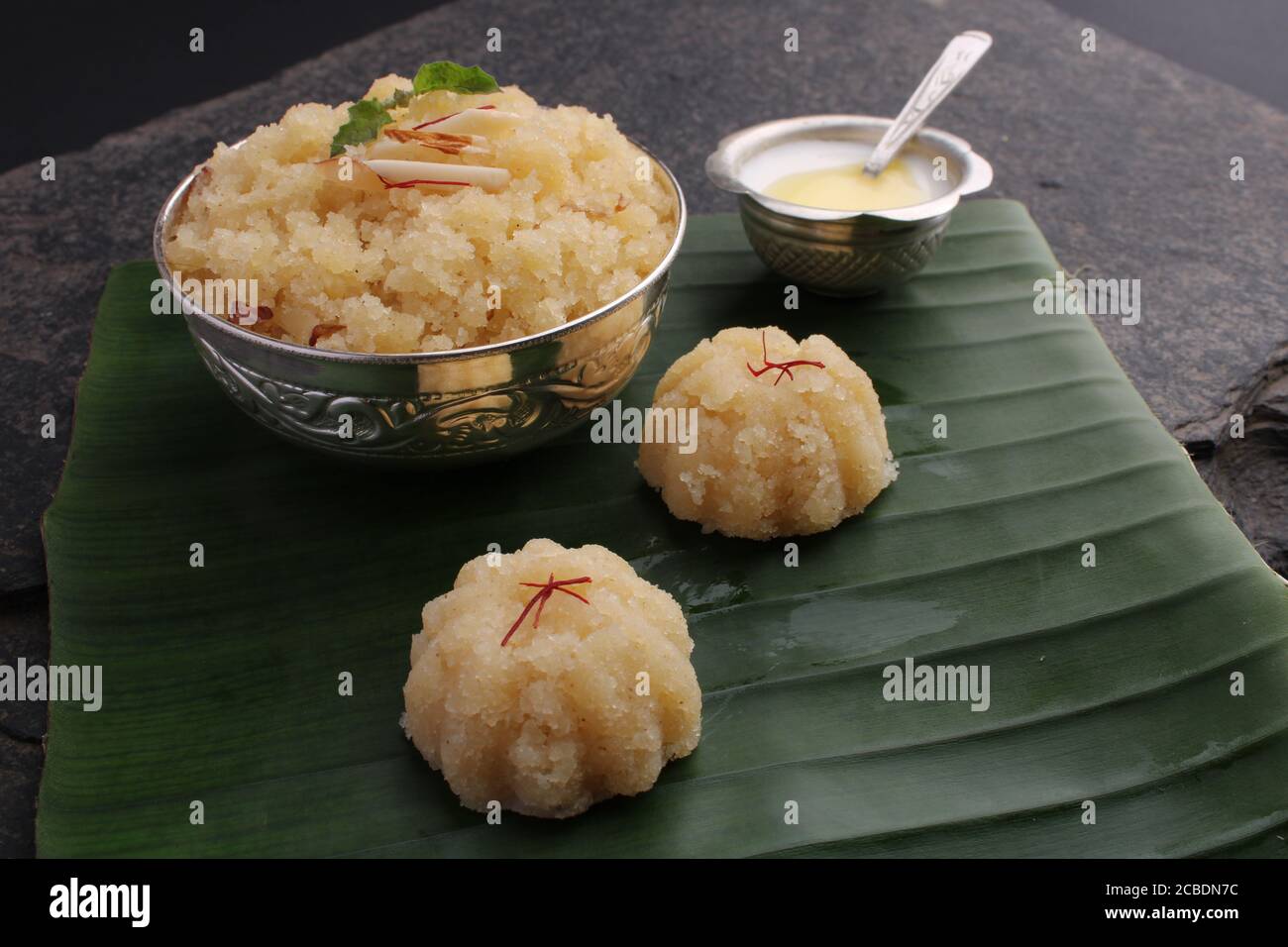 Suji ka halwa is indian dish, served as dessert or as offering to gods ...