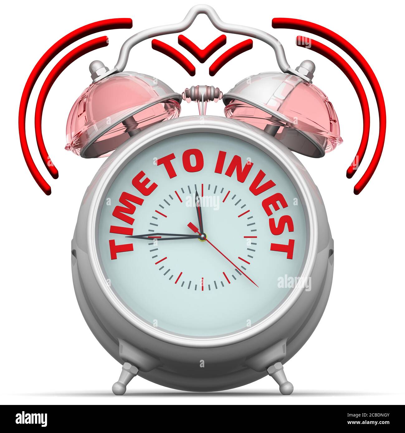 Time to invest. The alarm clock with an inscription. Alarm clock with ...