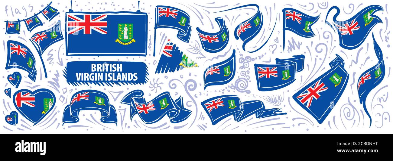 Vector set of the national flag of British Virgin Islands Stock Vector ...