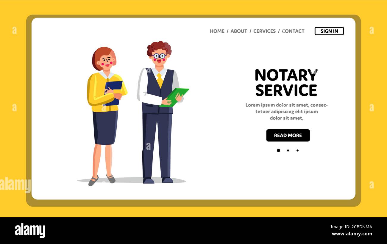 Notary Service Professional Lawyers Workers Vector Illustration Stock ...