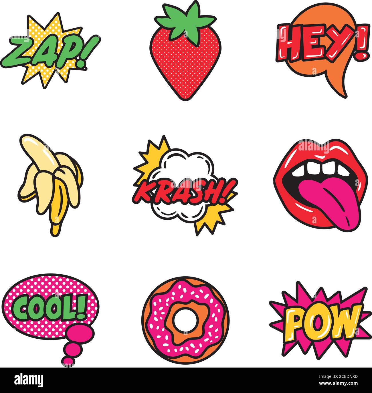 bundle of pop art set icons vector illustration design Stock Vector ...
